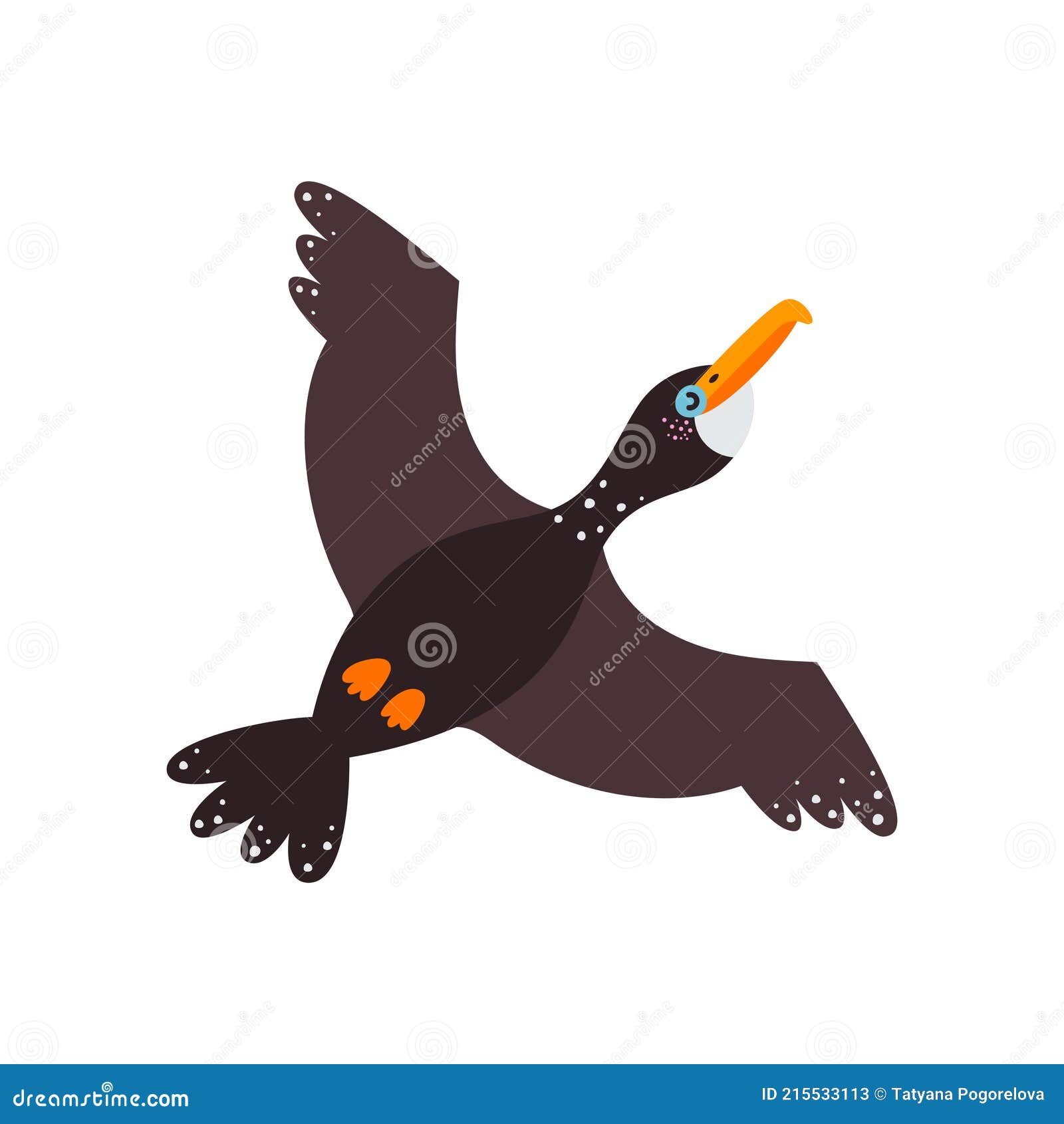 Cormorant Bird Coloring. Vector Outline Image Royalty-Free Cartoon ...