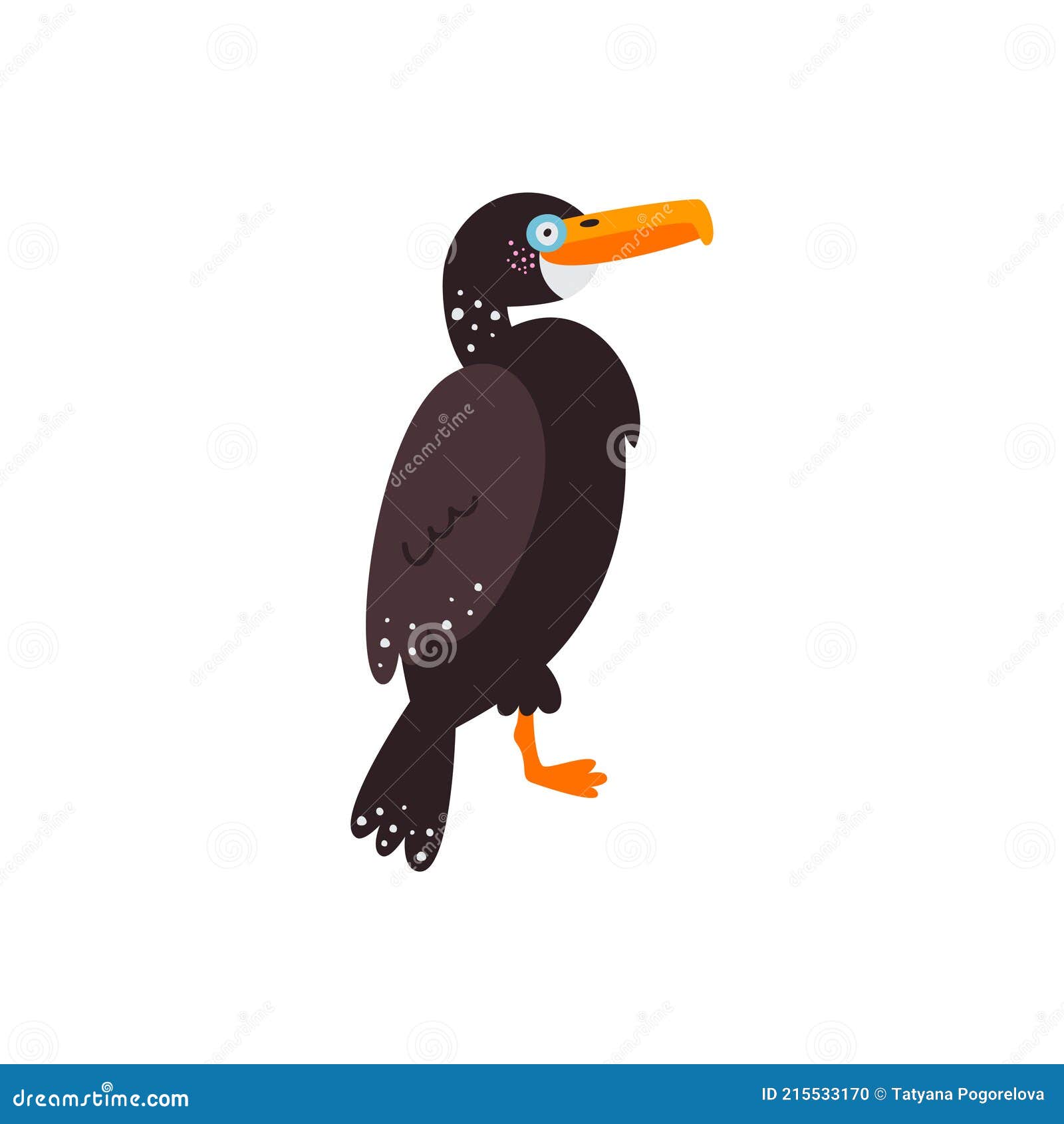 Cormorant Bird Coloring. Vector Outline Image Royalty-Free Cartoon ...