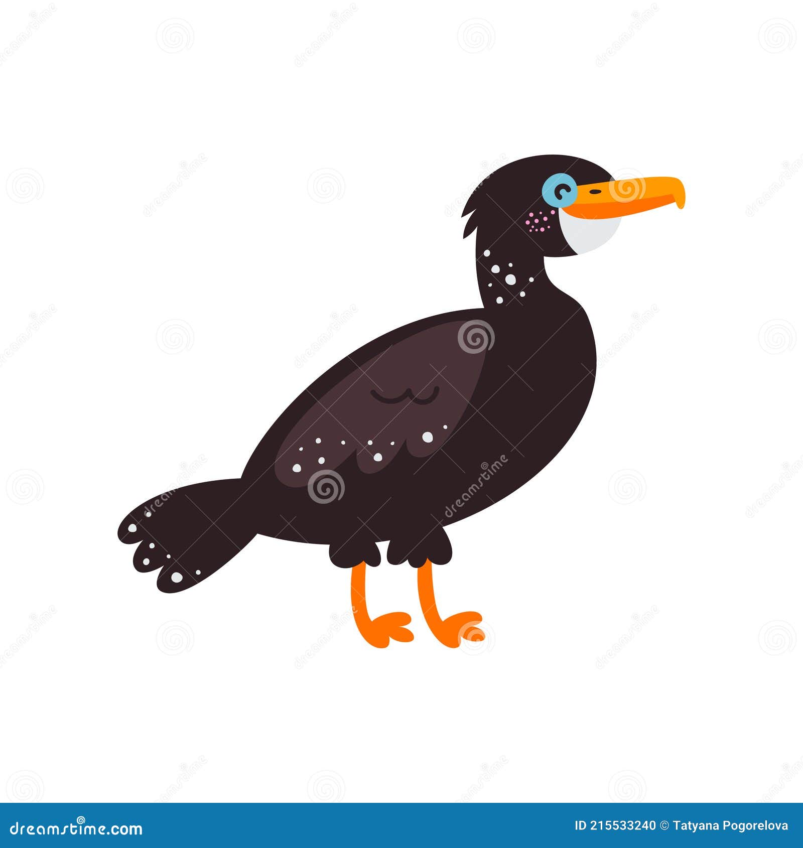 Cormorant Bird Coloring. Vector Outline Image Royalty-Free Cartoon ...