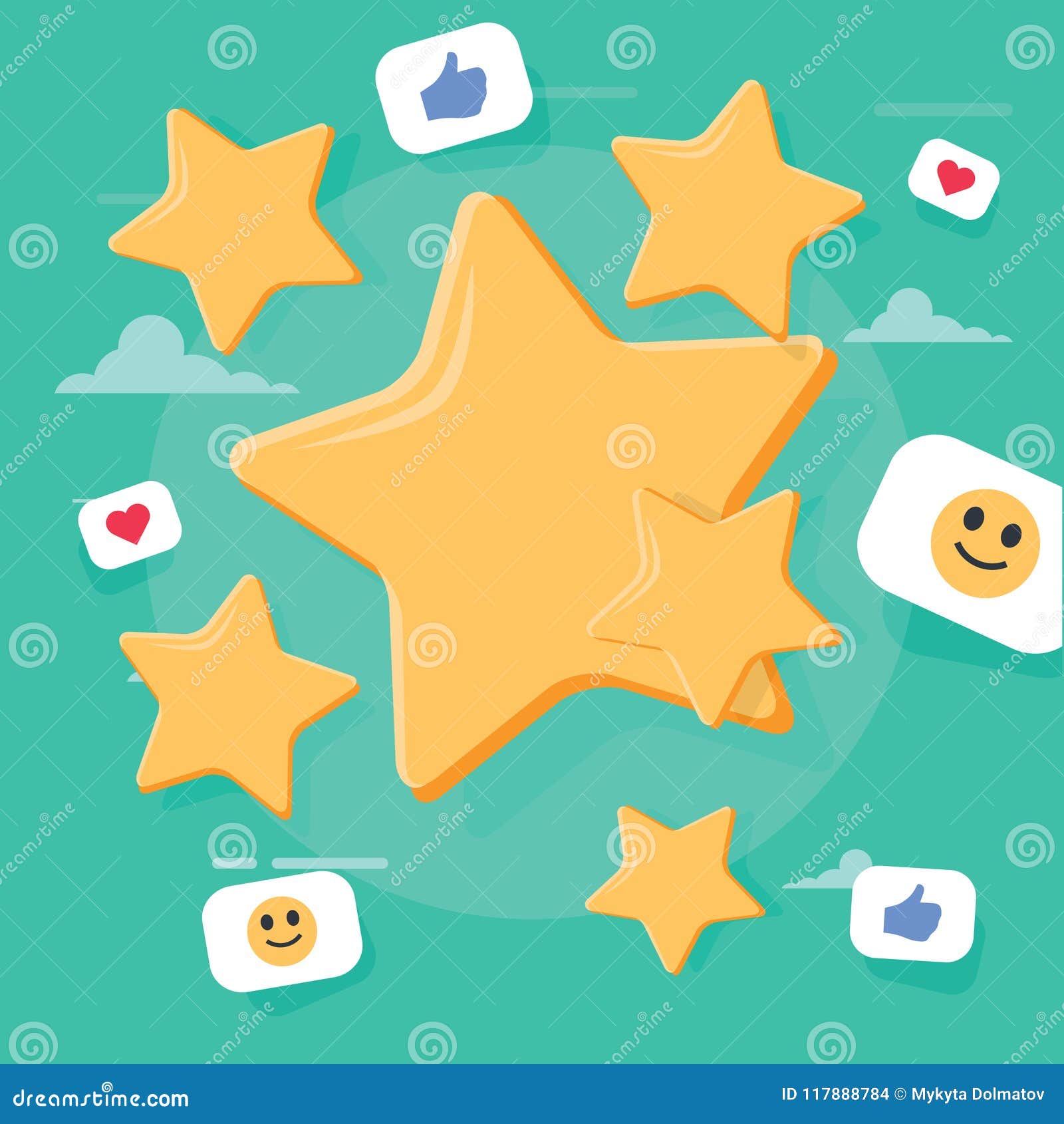 Stars Reward Set Cartoon Vector | CartoonDealer.com #26182915