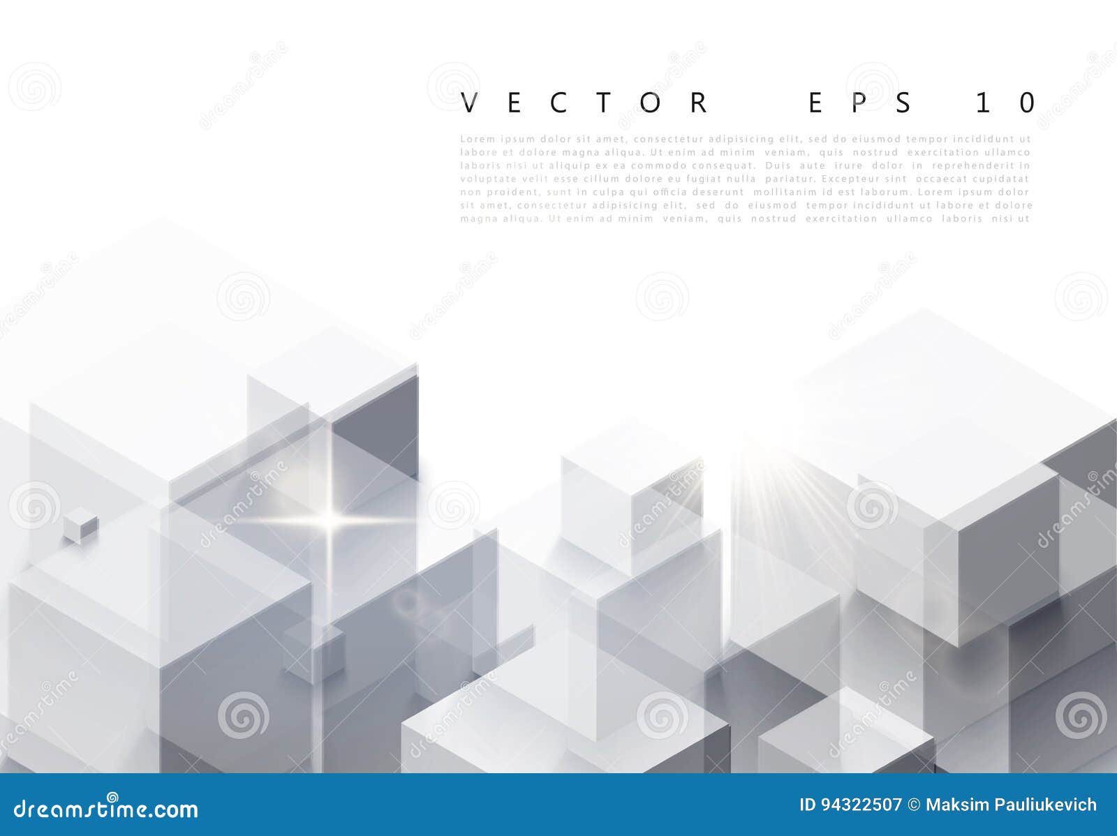 Vector Illustration of White Background with Gray Abstract Polygon ...