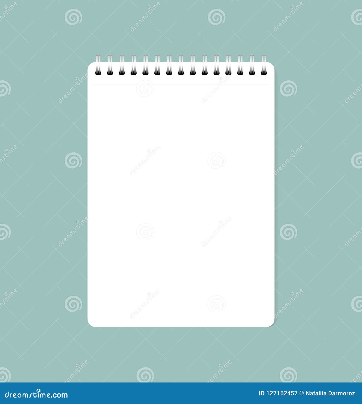Vector Illustration of White Clean Sheet of Paper from Notebook, Ready ...