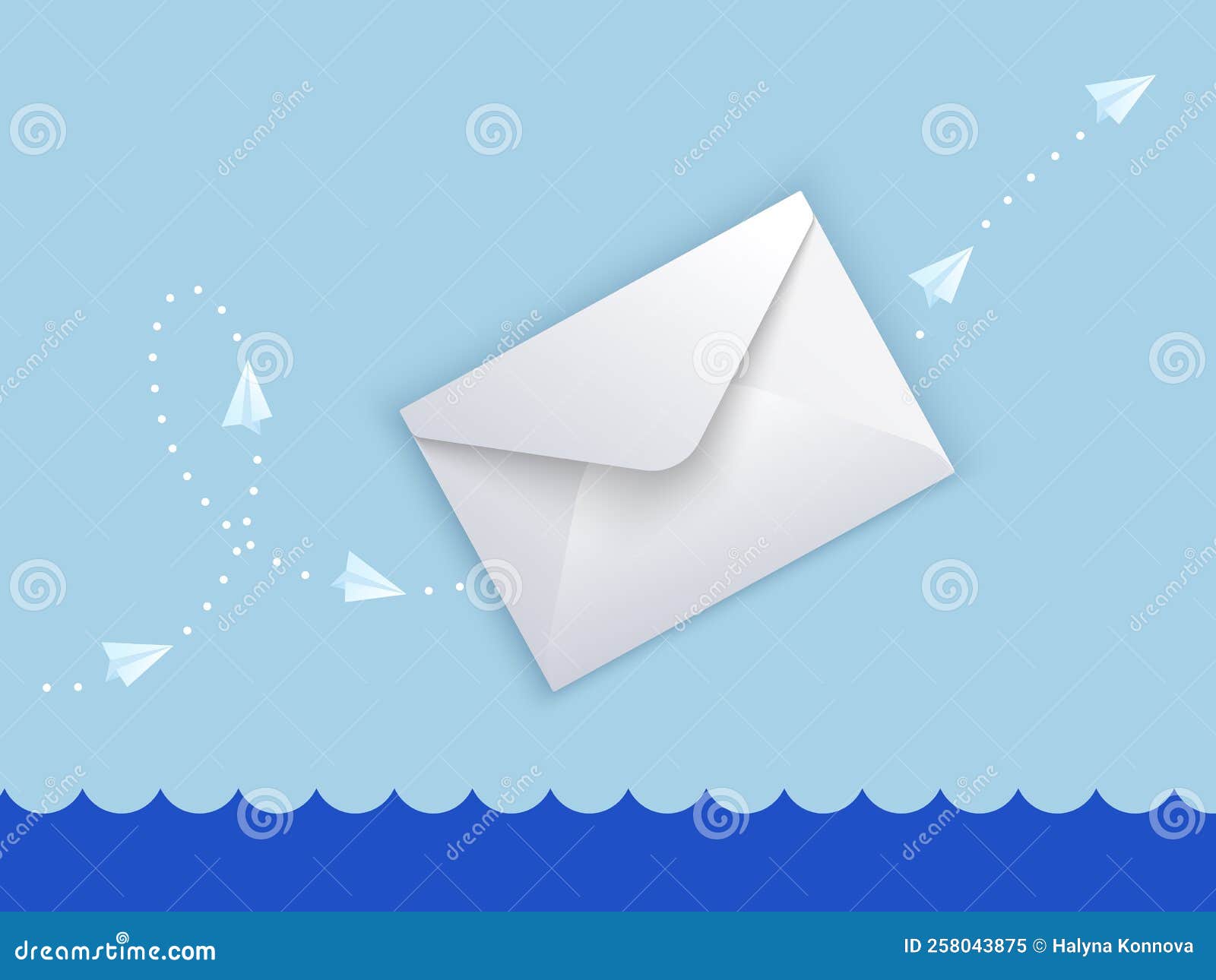 Vector Illustration of White Envelope with Direction Indicated by Paper ...