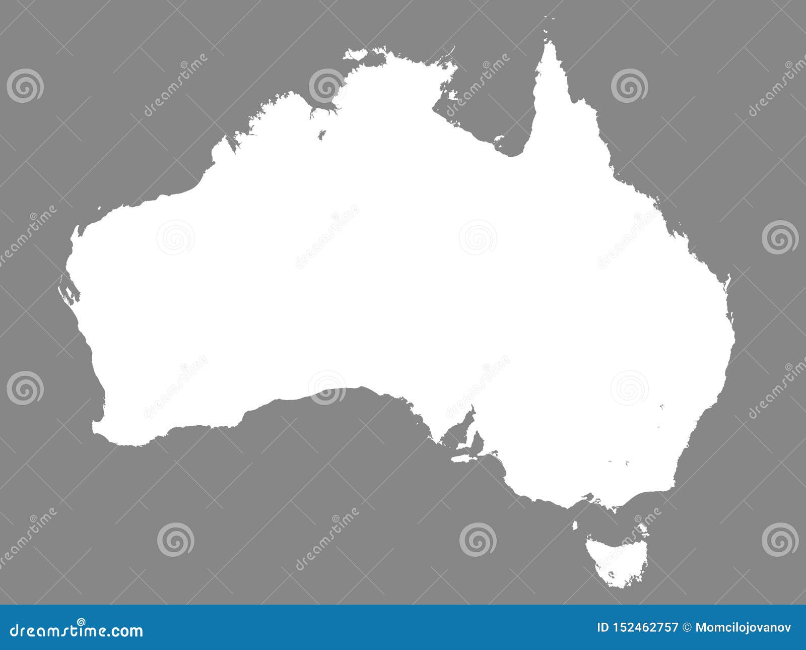 White Map of Australia on Grey Background Stock Vector - Illustration ...