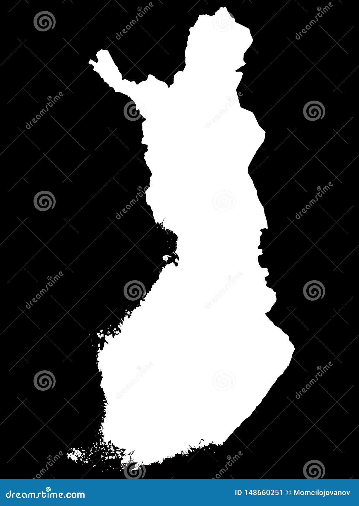 Map Of Finland With Black Contour Lines Cartoon Vector | CartoonDealer ...