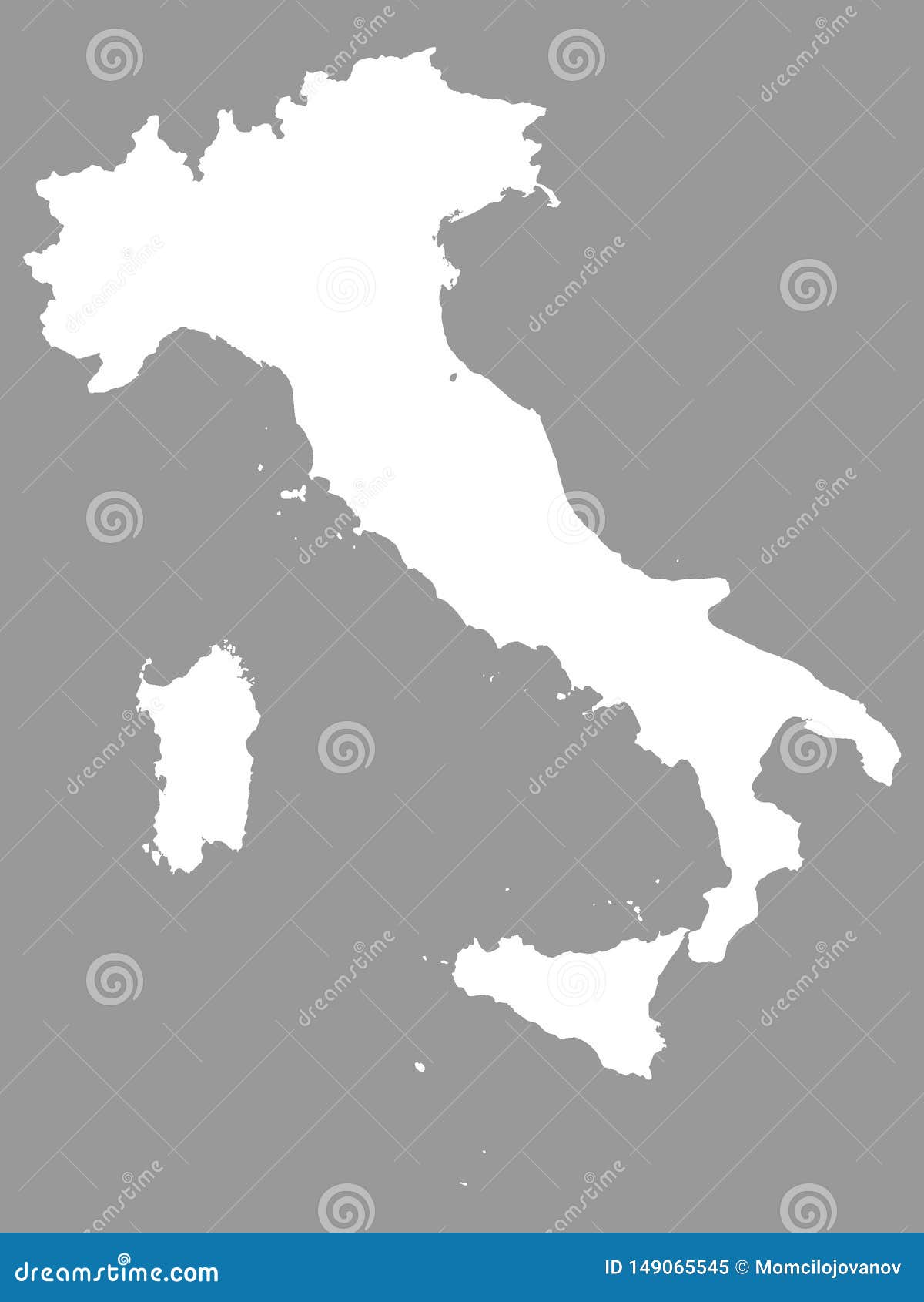 Italy Map With Gray Tone On White Background,illustration,textured ...