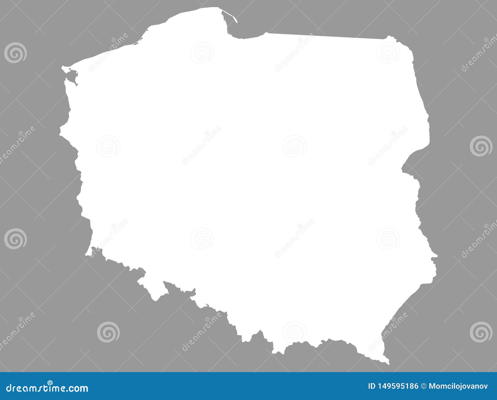 White Map of Poland on Gray Background Stock Vector - Illustration of ...