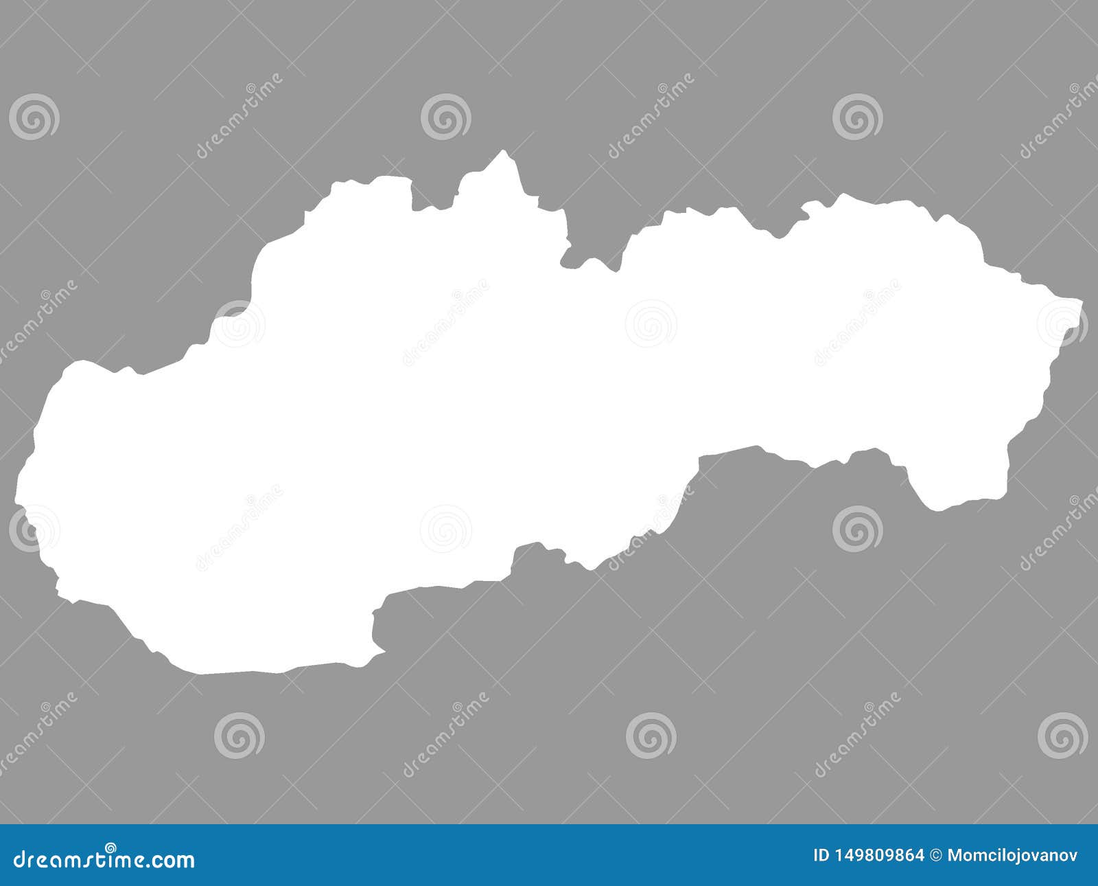 White Map of Slovakia on Gray Background Stock Vector - Illustration of ...