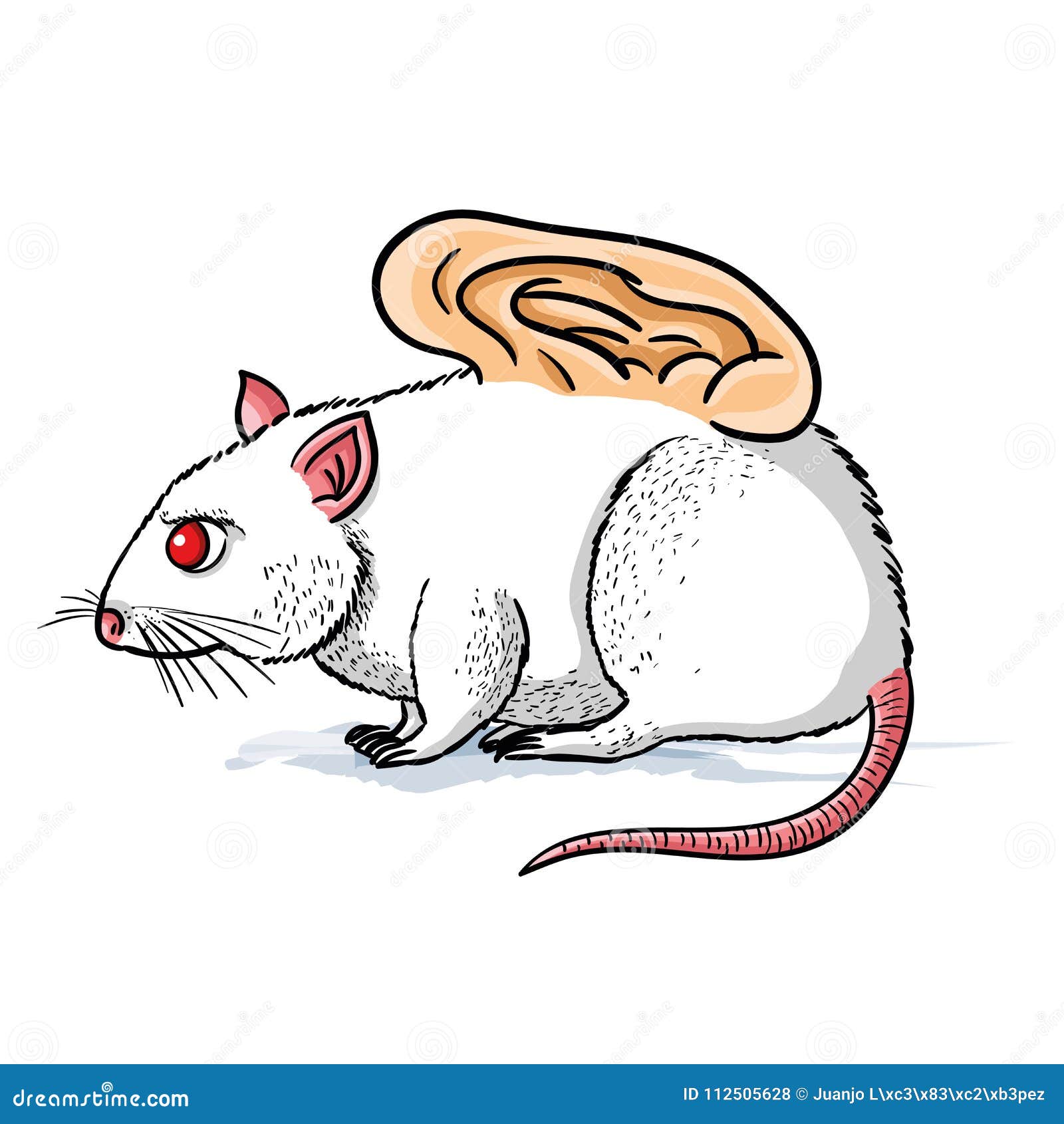 Vector Illustration of White Mouse with a Human Ear Grafted in I Stock ...