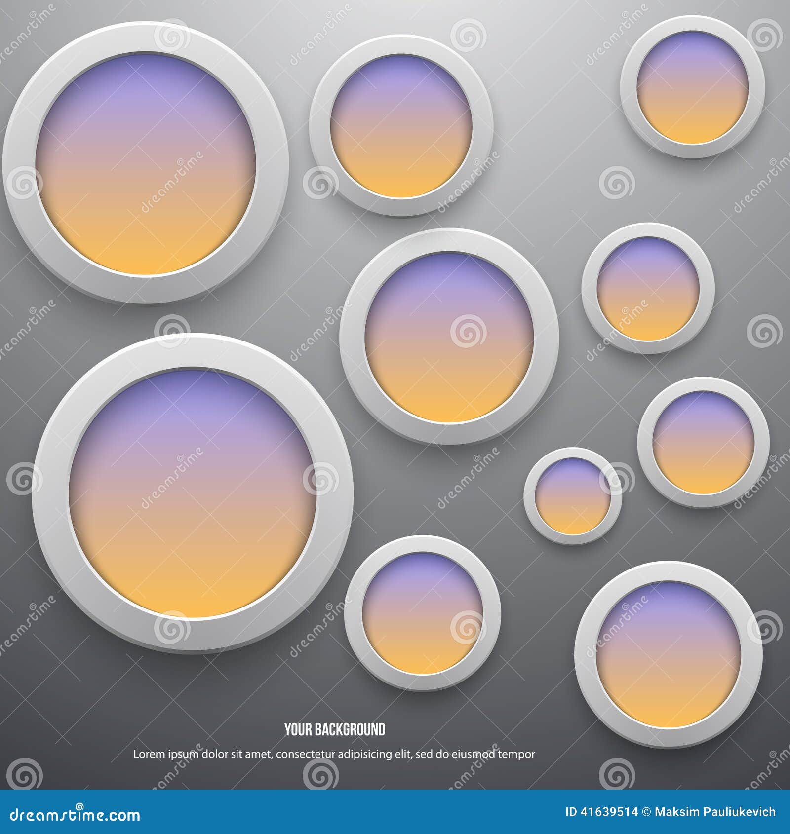 Vector Illustration of White Paper Round Notes. Stock Vector ...