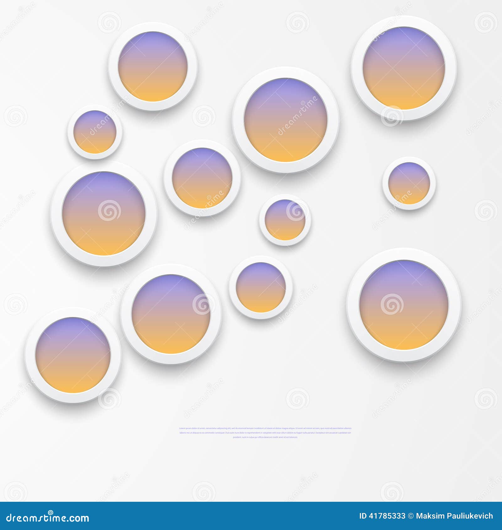 Vector Illustration of White Paper Round Notes. Stock Vector ...