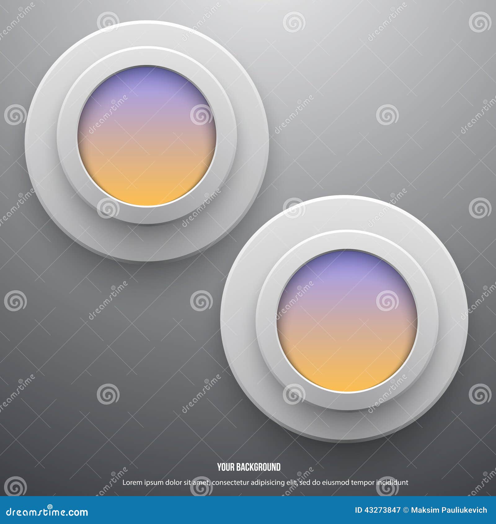 Vector Illustration of White Paper Round Notes. Stock Vector ...