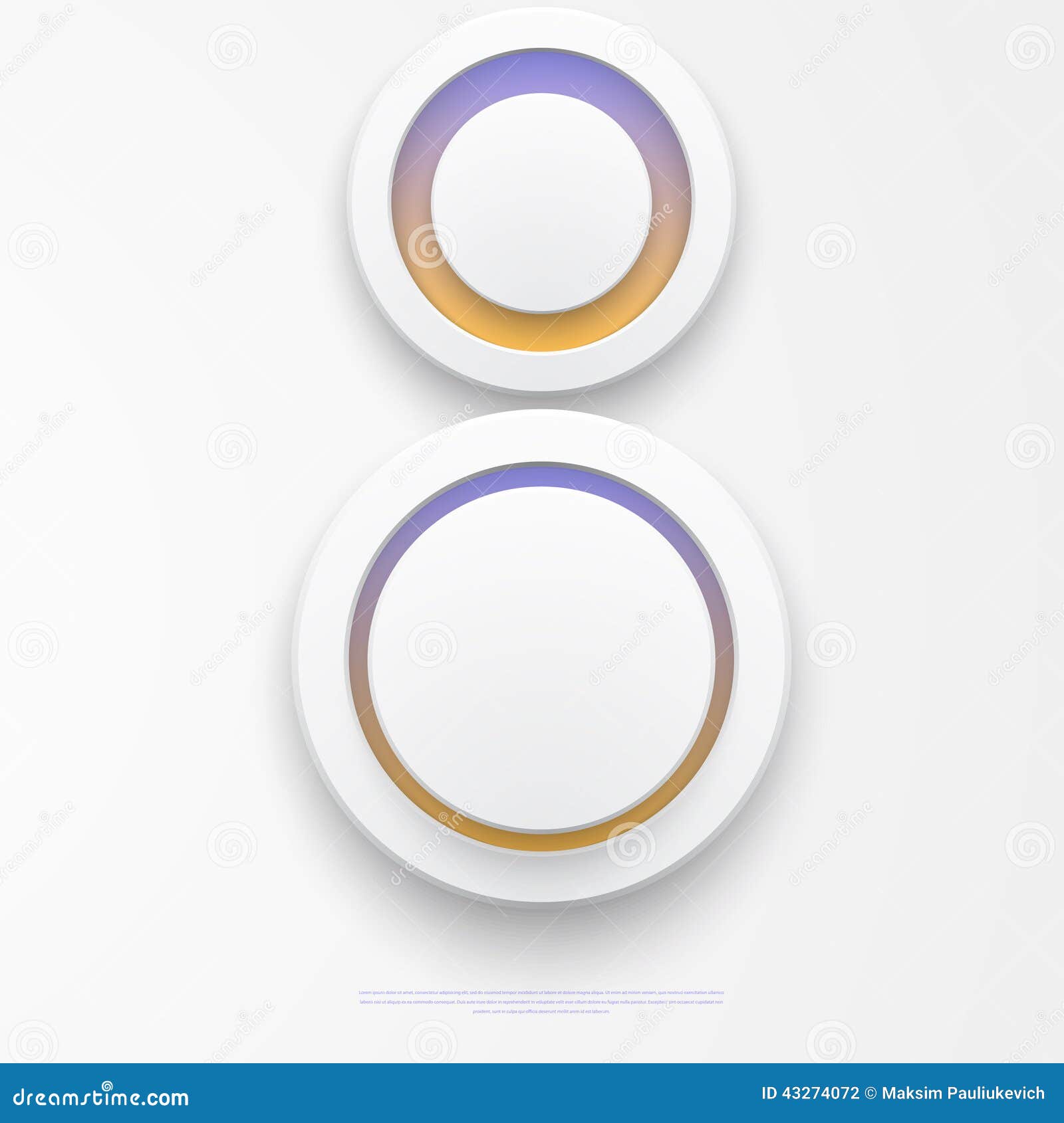 Vector Illustration of White Paper Round Notes. Stock Vector ...