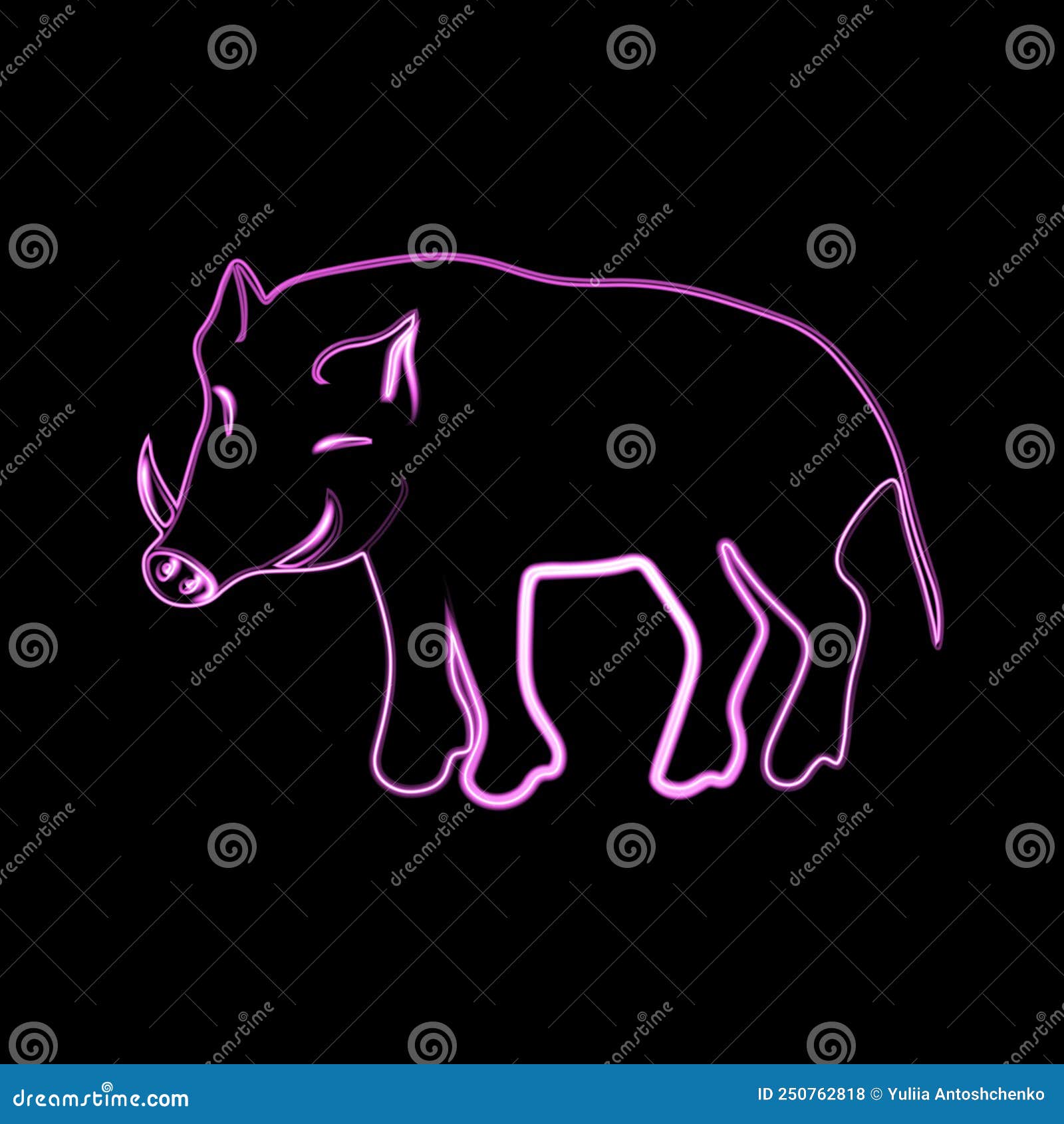 Vector Illustration of Wild Boar. Stock Vector - Illustration of ...