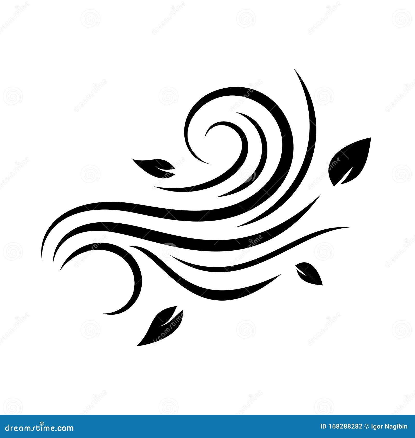 Vector Illustration of Wind Icon Stock Vector - Illustration of season ...
