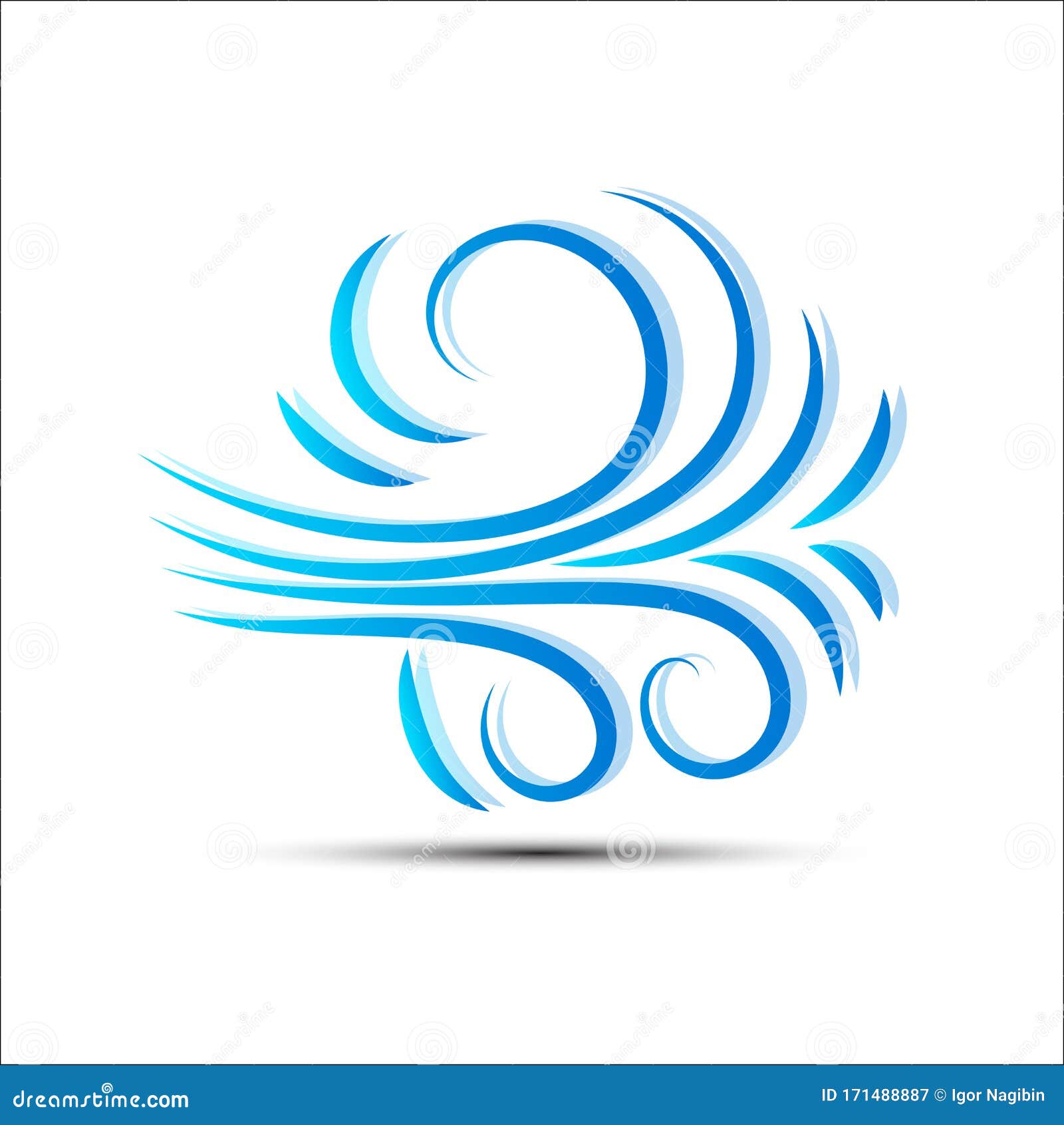 Vector Illustration of Wind Icon Stock Illustration - Illustration of ...