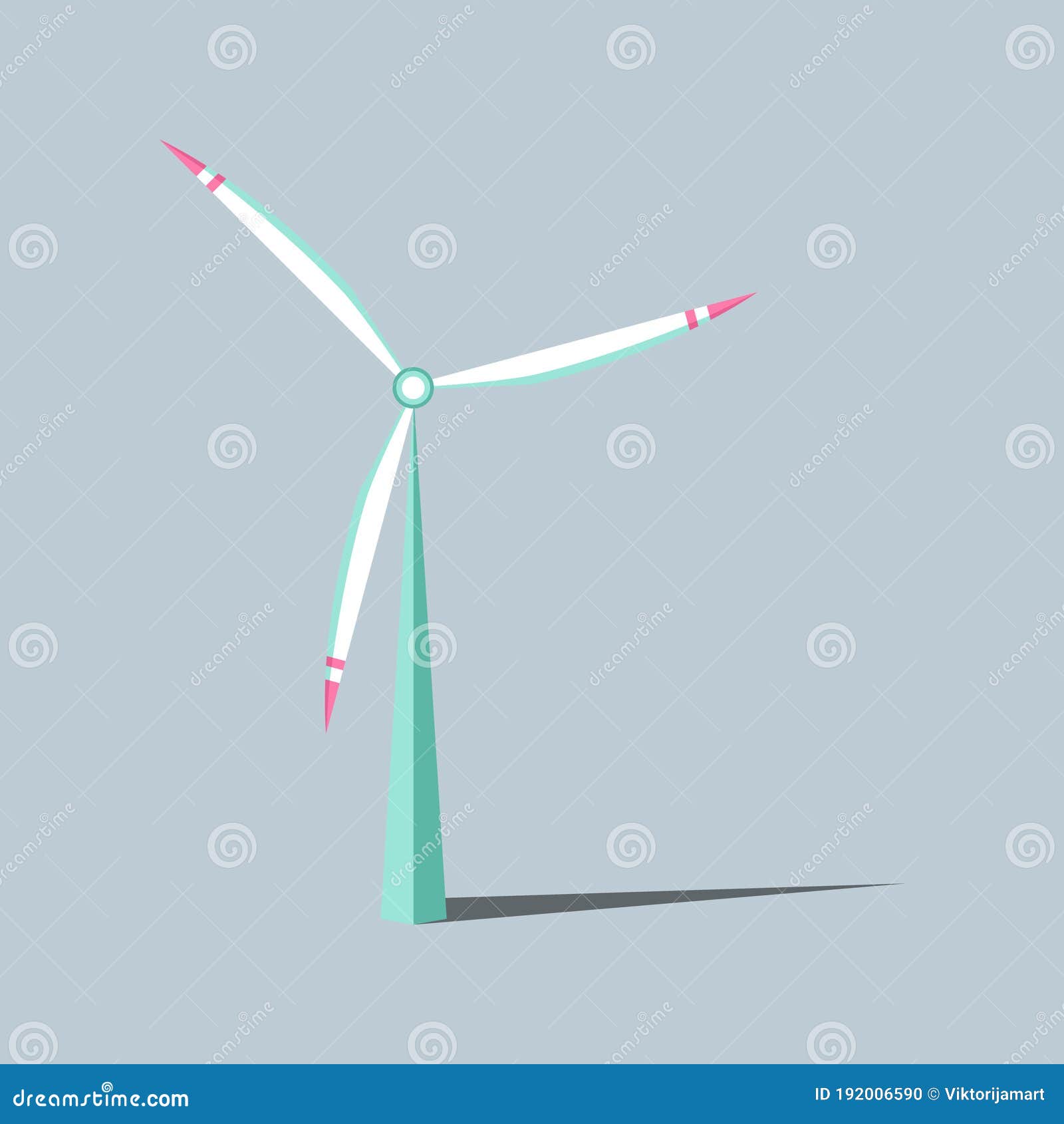 Vector Illustration. Wind Turbines With Changing Angle Rotation. Symbol ...