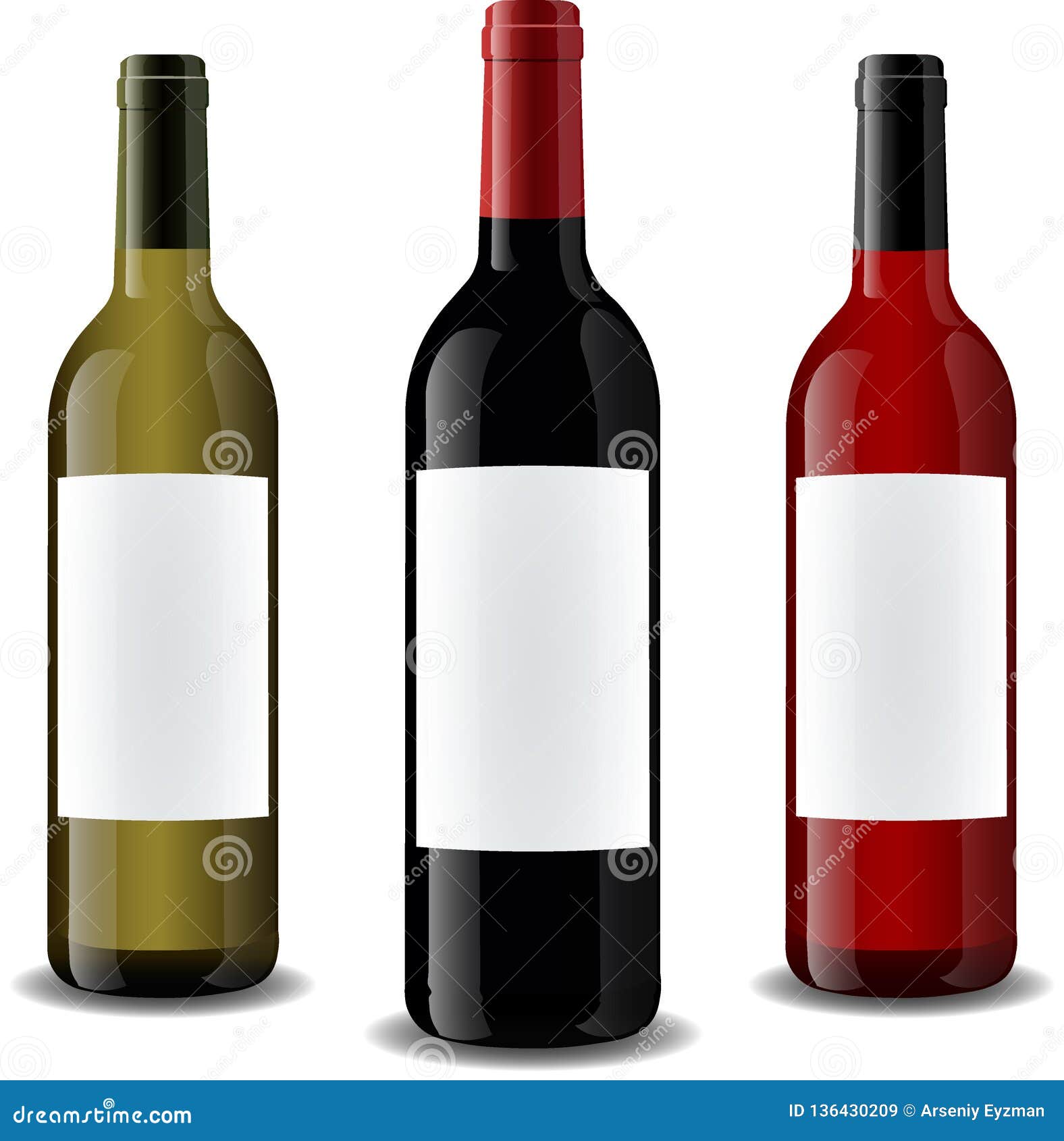 Vector Illustration of Wine Bottles Stock Vector - Illustration of ...