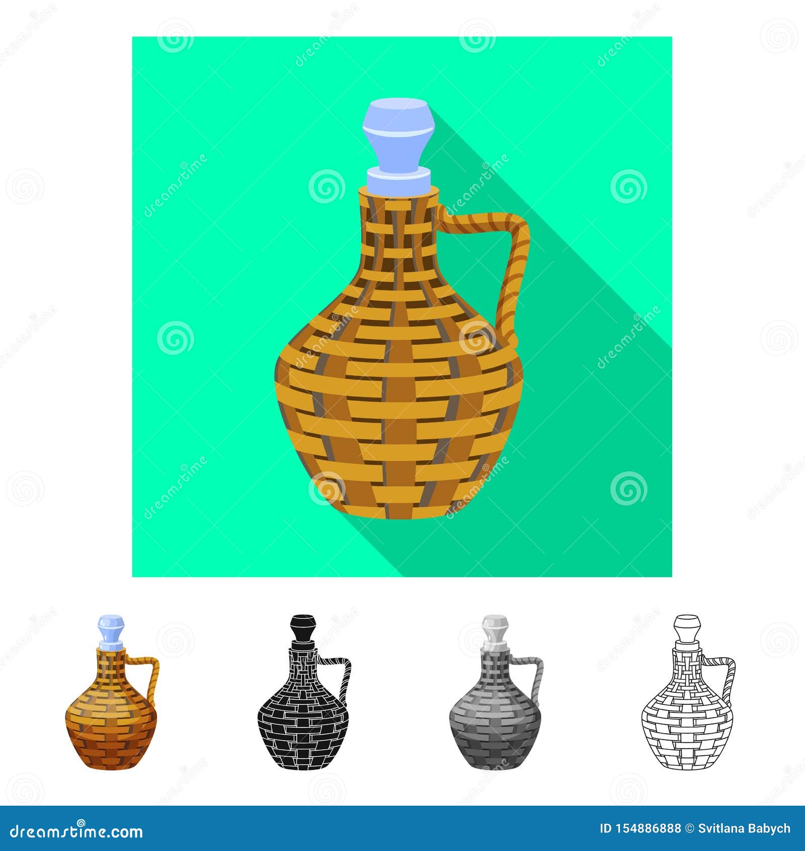 Vector Illustration of Wine and Jug Logo. Set of Wine and Pitcher Stock ...
