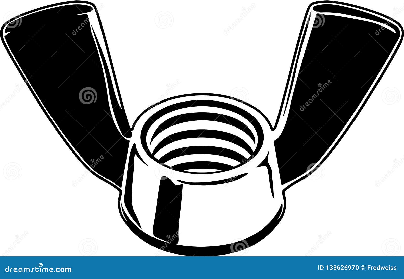 Wing Nut Illustration stock vector. Illustration of industrial - 133626970