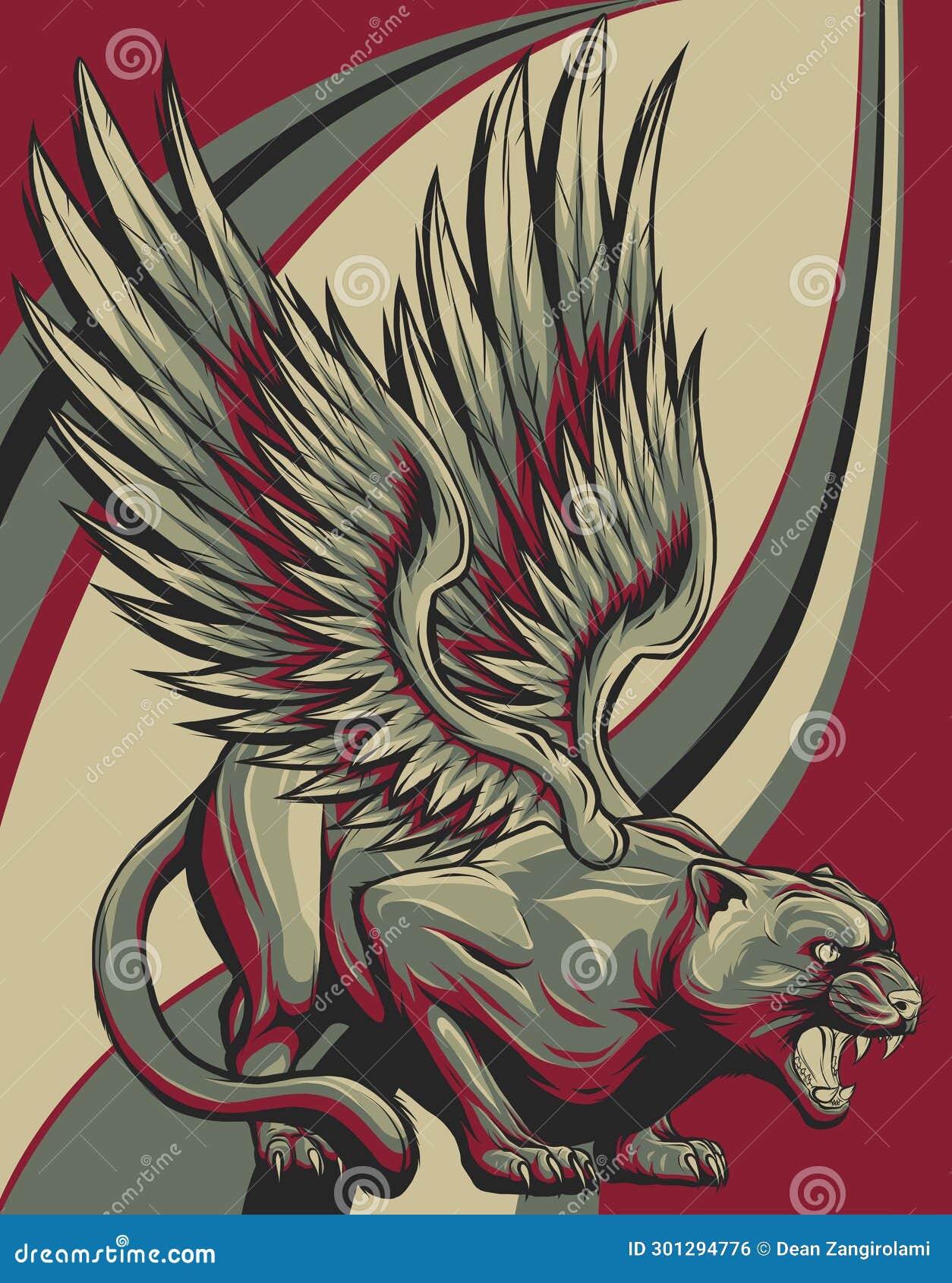 Winged Panther Head Simple Black And White Vector Design Set ...