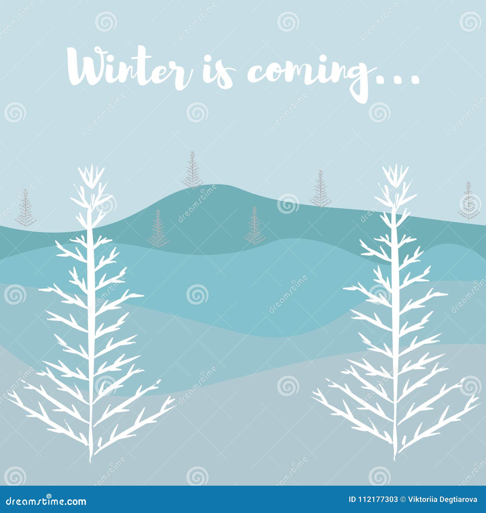 Vector Illustration Winter is Coming Stock Vector - Illustration of ...