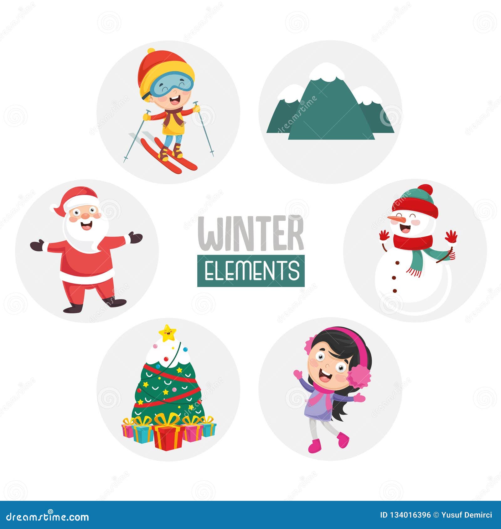 Vector Illustration of Winter Elements Stock Vector - Illustration of ...