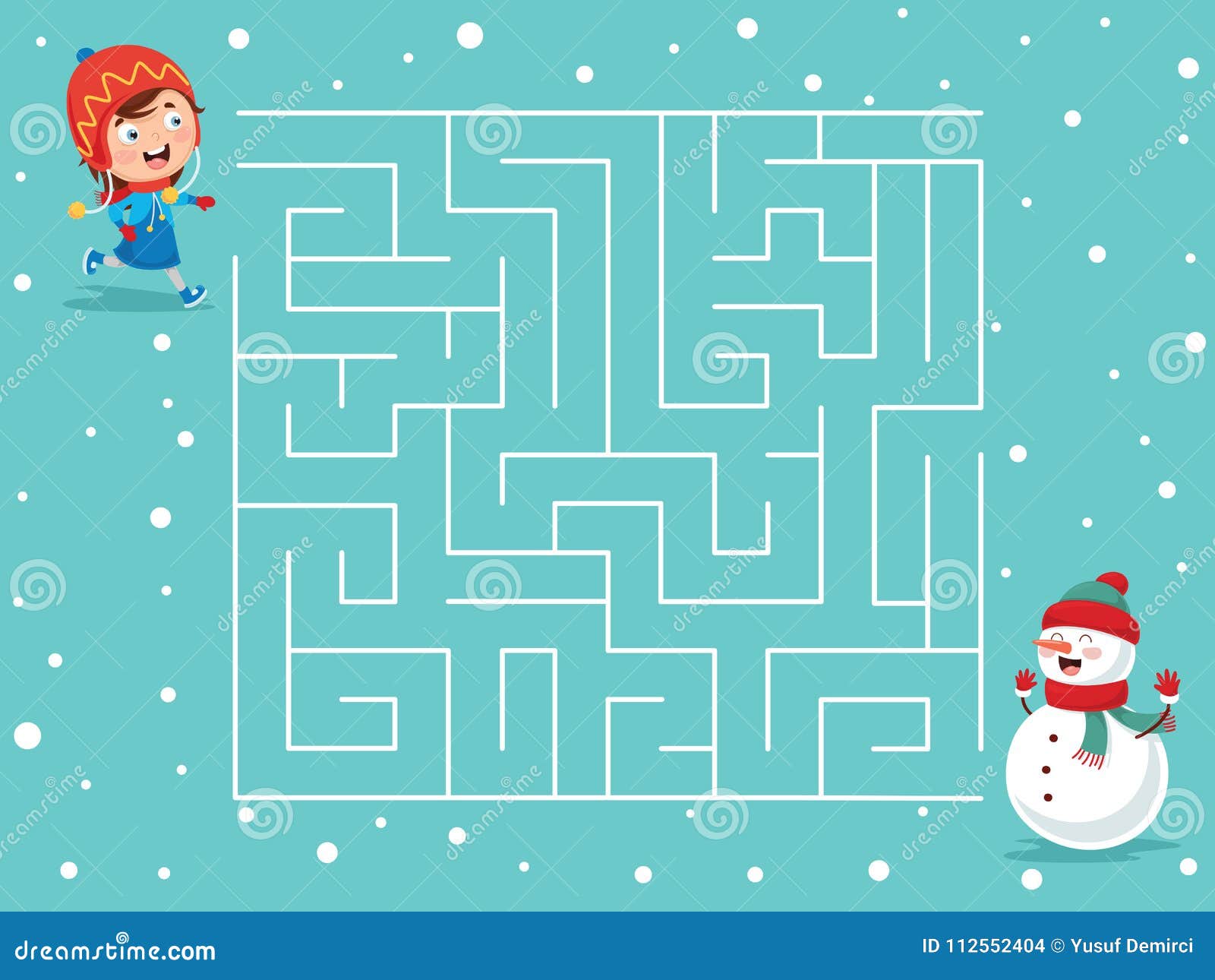 Vector Illustration of Winter Maze Stock Vector - Illustration of ...