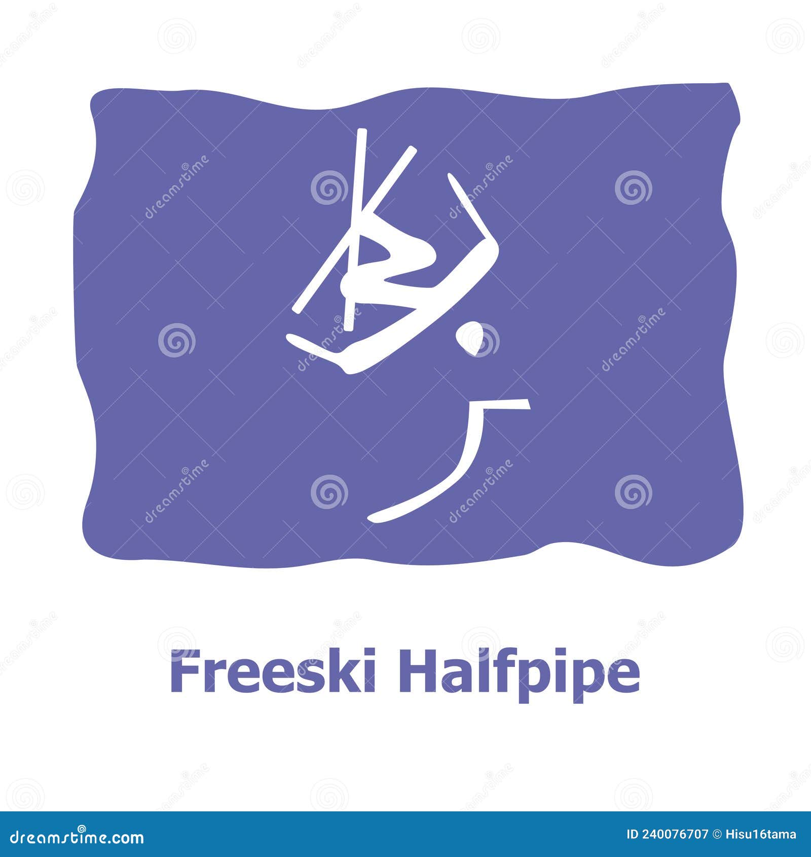 Vector Illustration Of Winter Sports Icon. Freeski Halfpipe ...