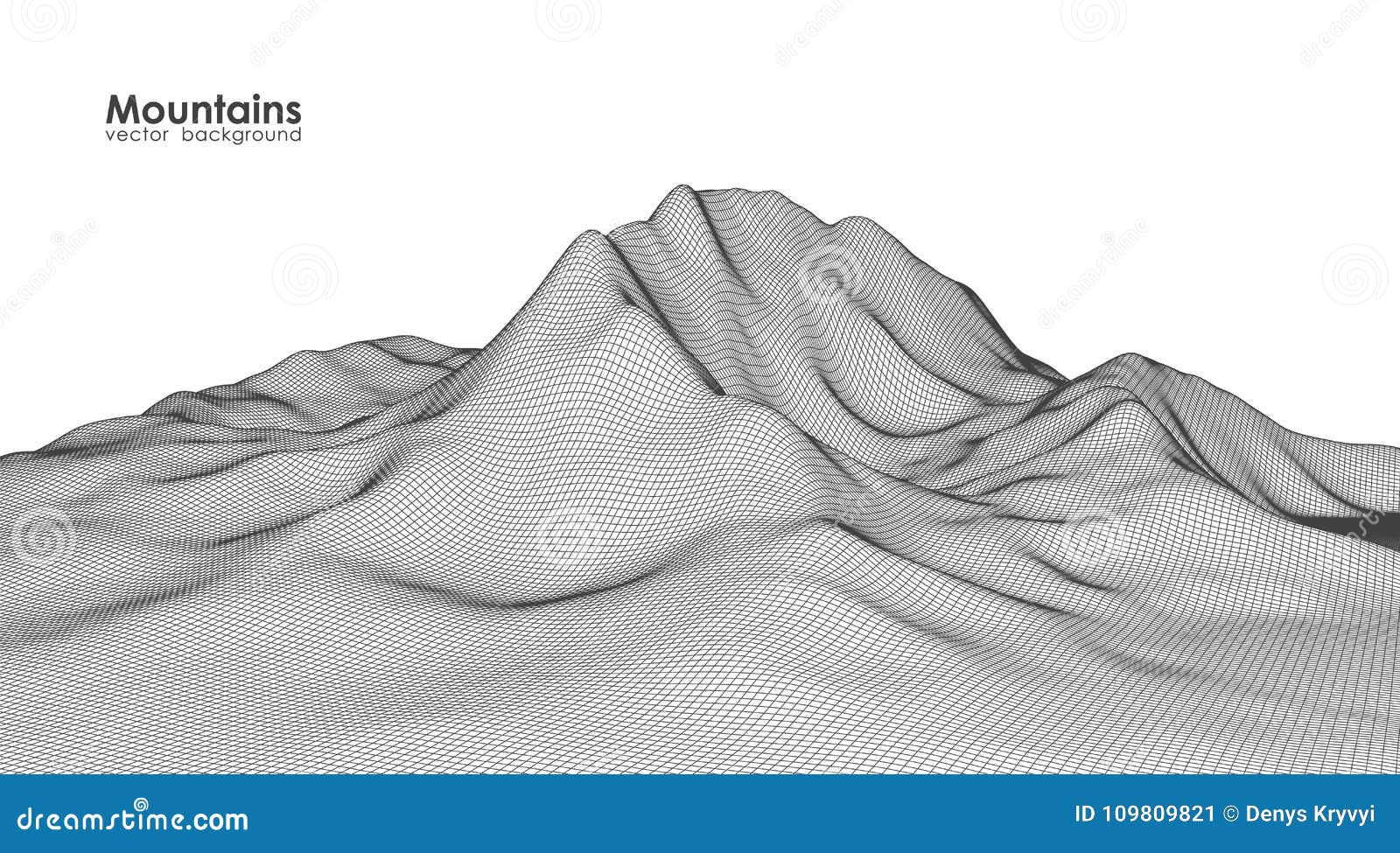 Vector Illustration: Wireframe Mountains Landscape. Stock Vector ...