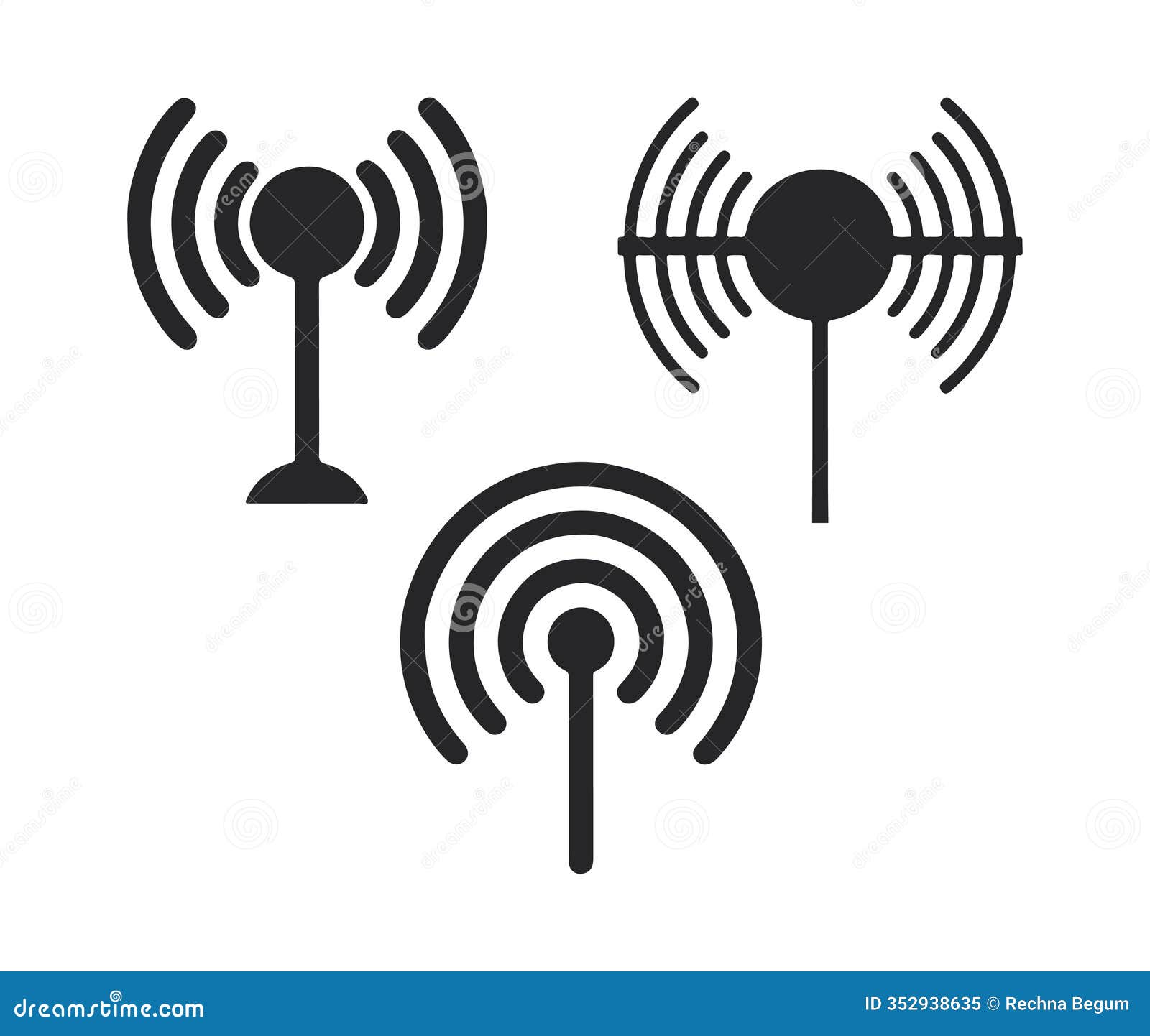 Antenna Icon Set. Radio Antenna Icon. Communication Tower Icons. Radio ...