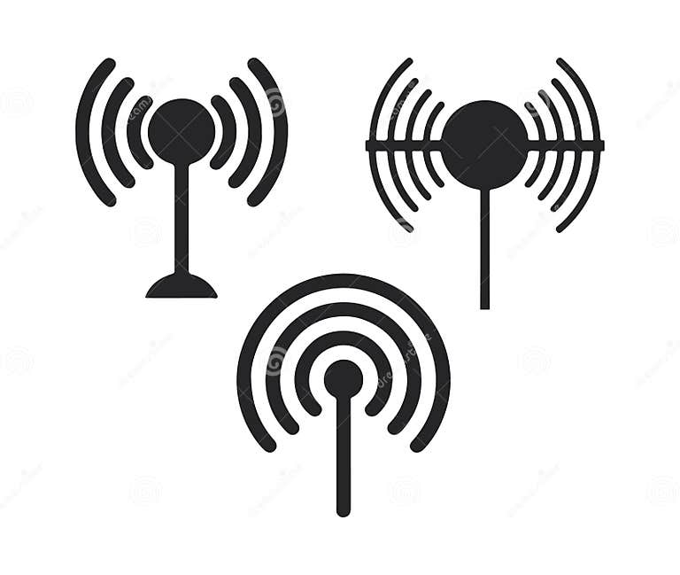 Antenna Icon Set. Radio Antenna Icon. Communication Tower Icons. Radio ...