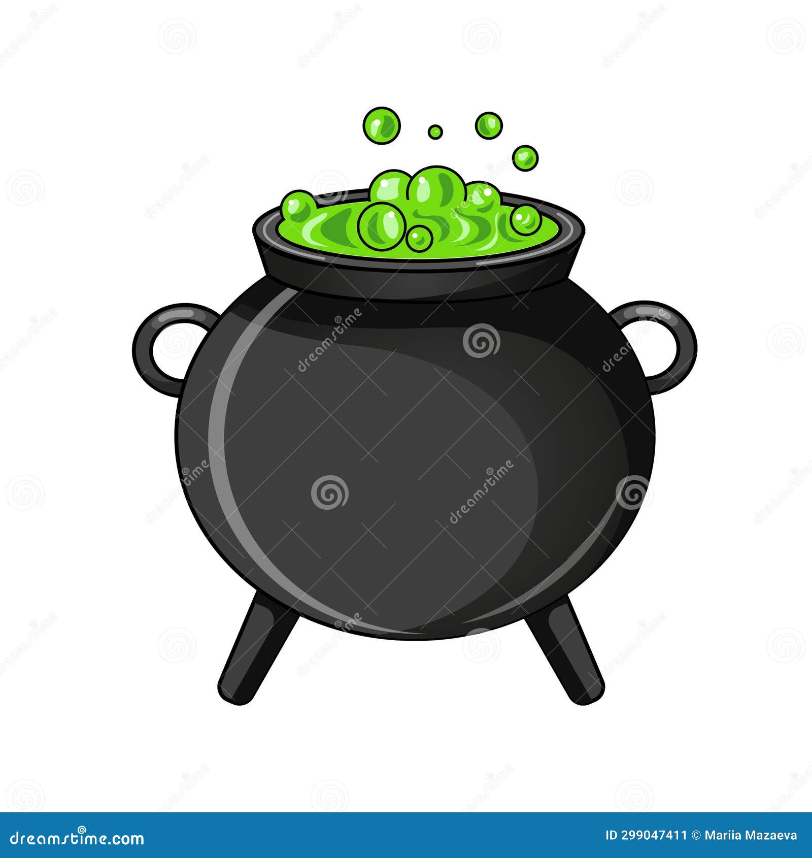 Vector Illustration of a Witch S Cauldron. Halloween Cartoon Magic ...