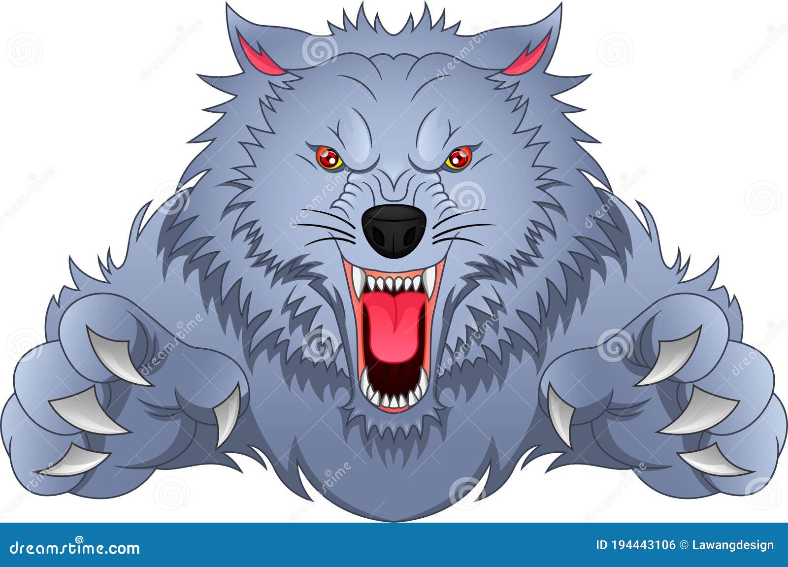 Wolf cartoon stock vector. Illustration of furry, cartoon - 194443106