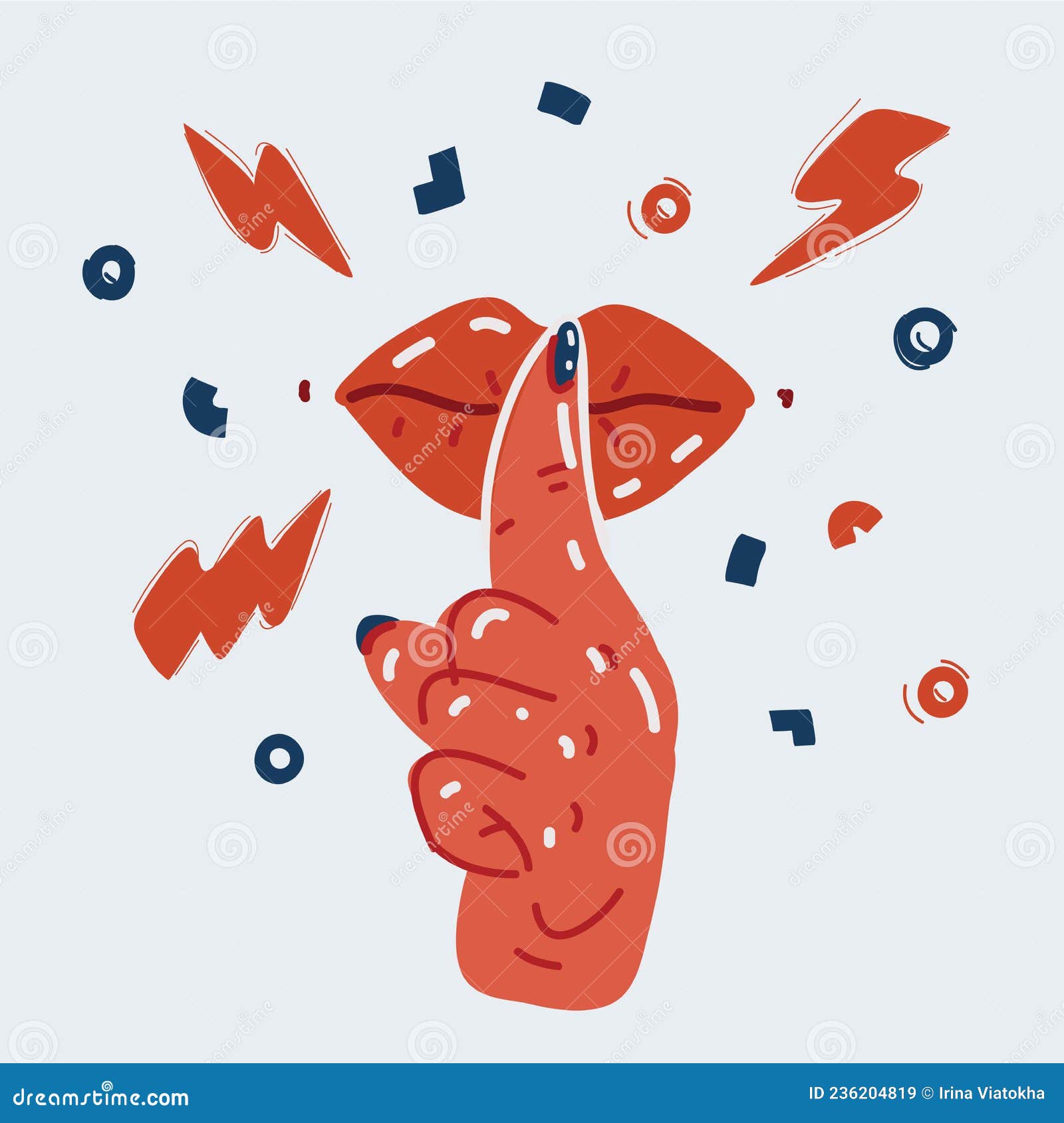 Vector Illustration Woman Asking for Silence Stock Vector ...