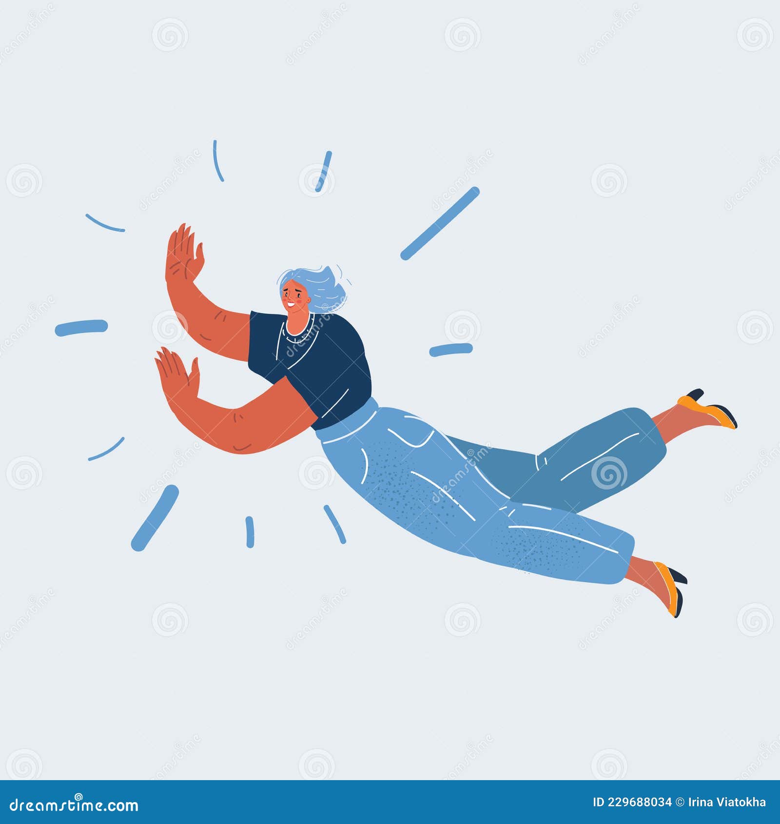 Vector Illustration of Woman Fly Stock Vector - Illustration of girl ...