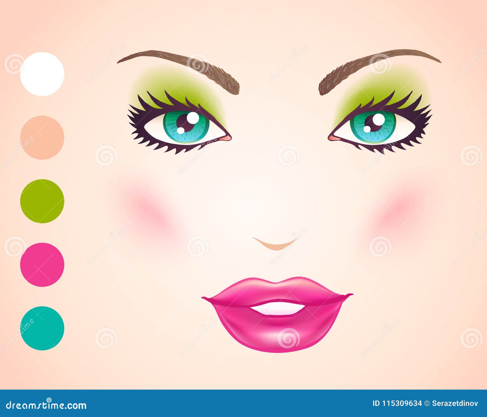 Vector Illustration of a Face Stock Vector - Illustration of attractive ...