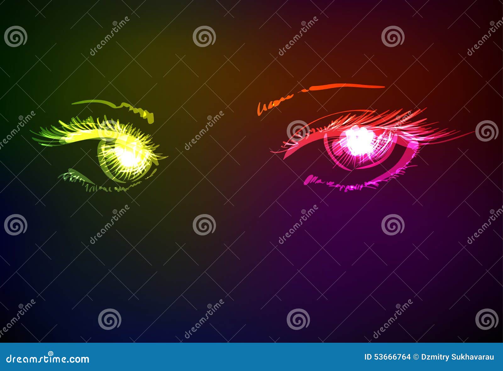 Vector Illustration. Women S Eyes Stock Illustration - Illustration of ...