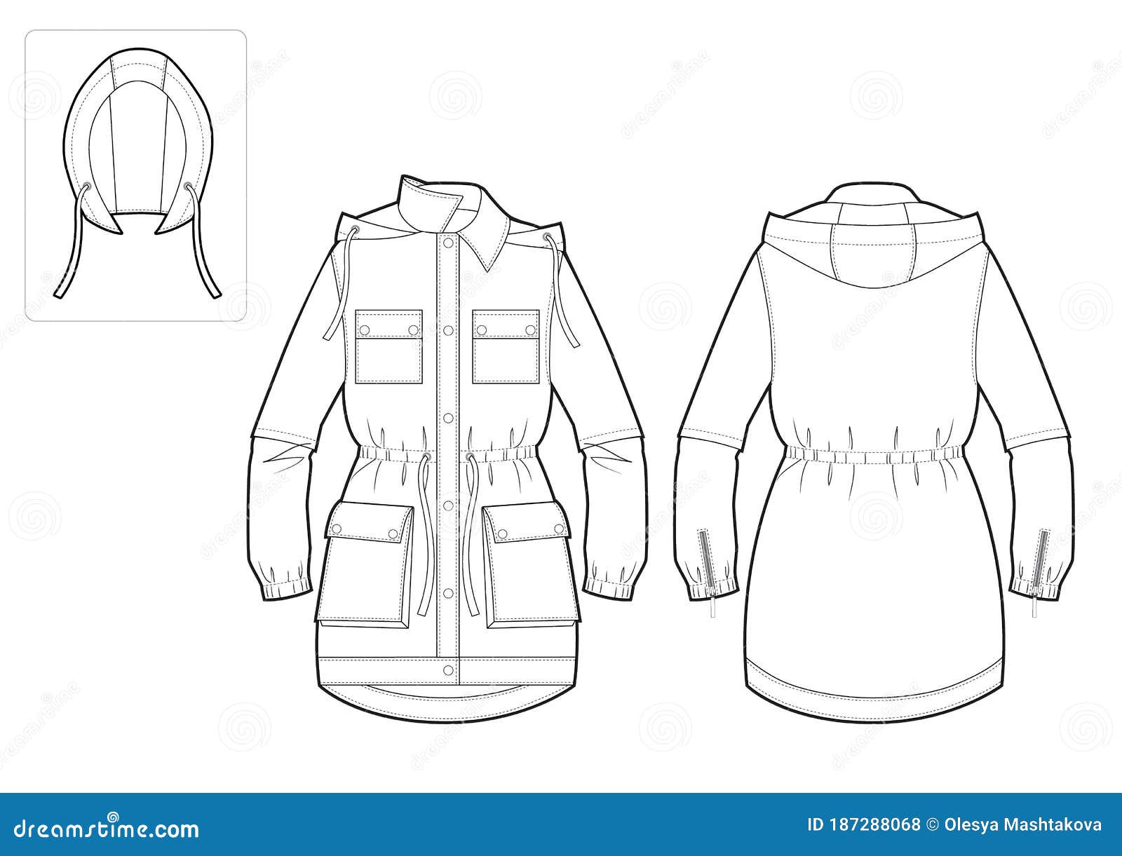 Vector Illustration of Women`s Parka Stock Illustration - Illustration ...