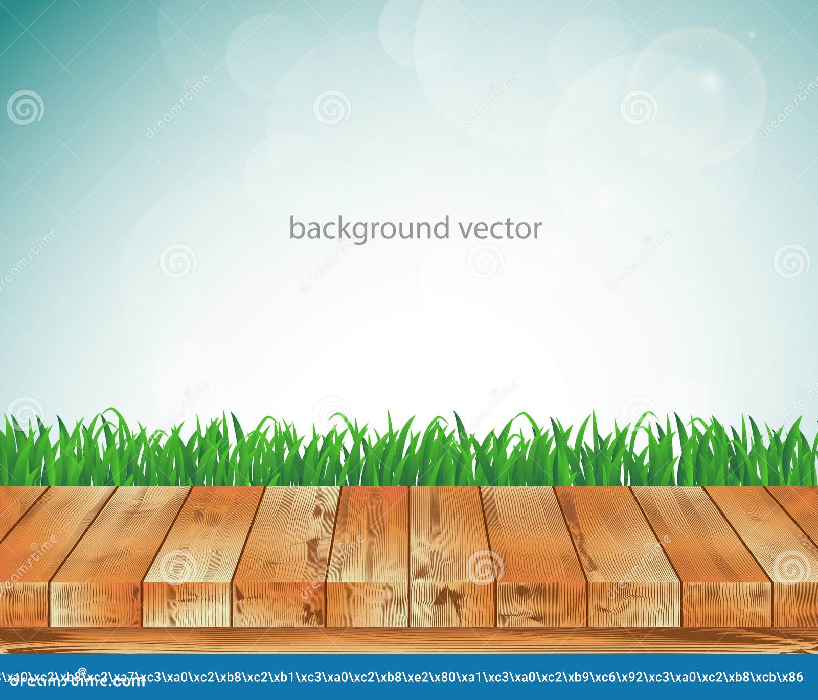 Vector Illustration Wood Floor and Green Grass. Stock Vector ...