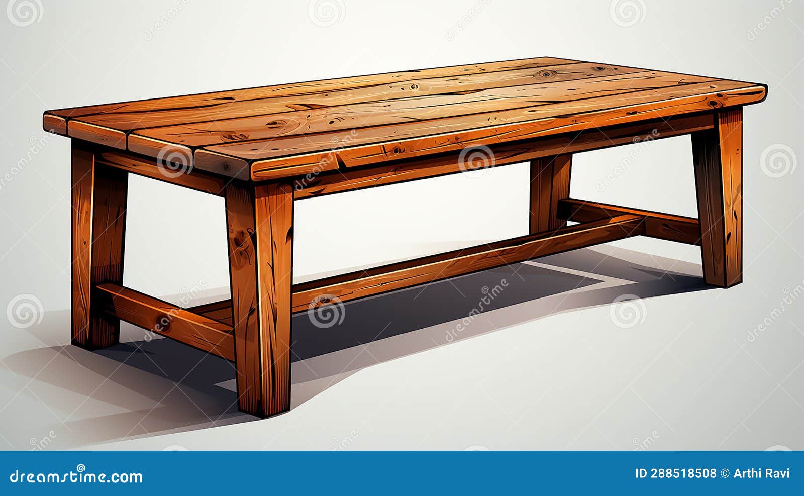 Vector Illustration of Wooden Bench Stock Illustration - Illustration ...