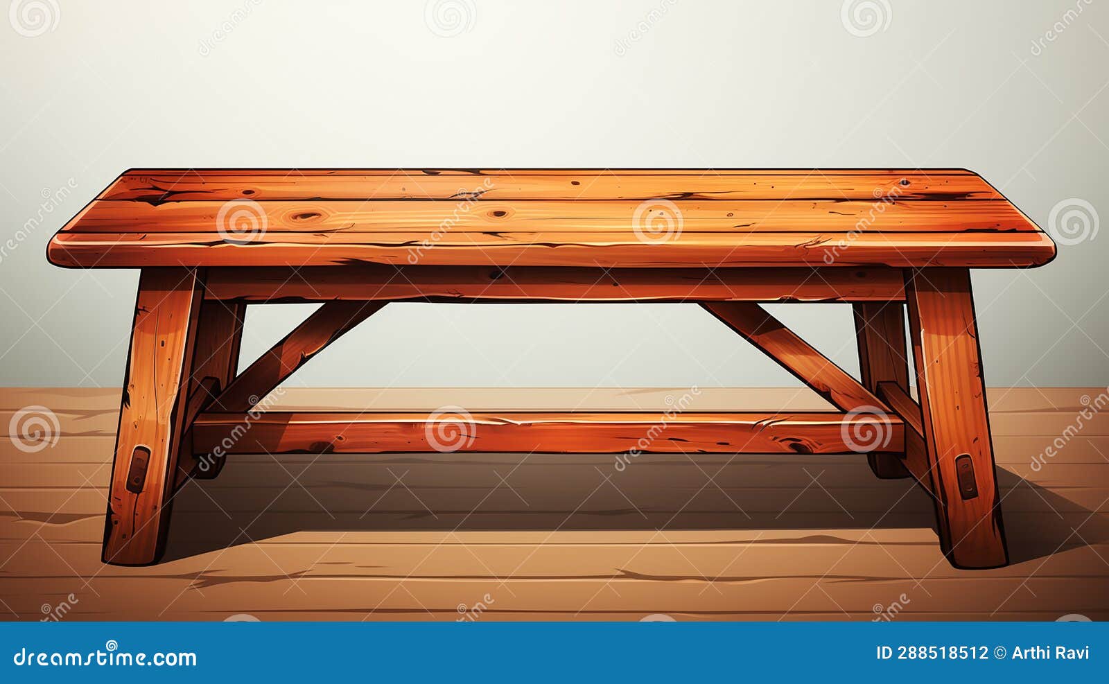 Vector Illustration of Wooden Bench Stock Illustration - Illustration ...