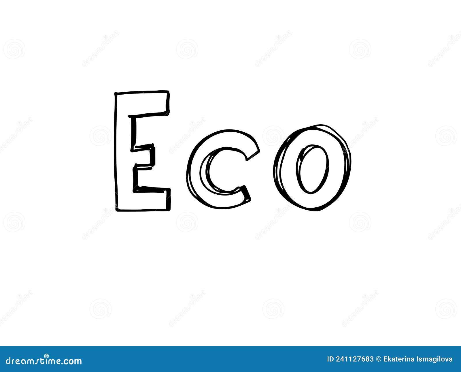 Vector Illustration of the Word ECO with the Leaves. Stock Vector ...