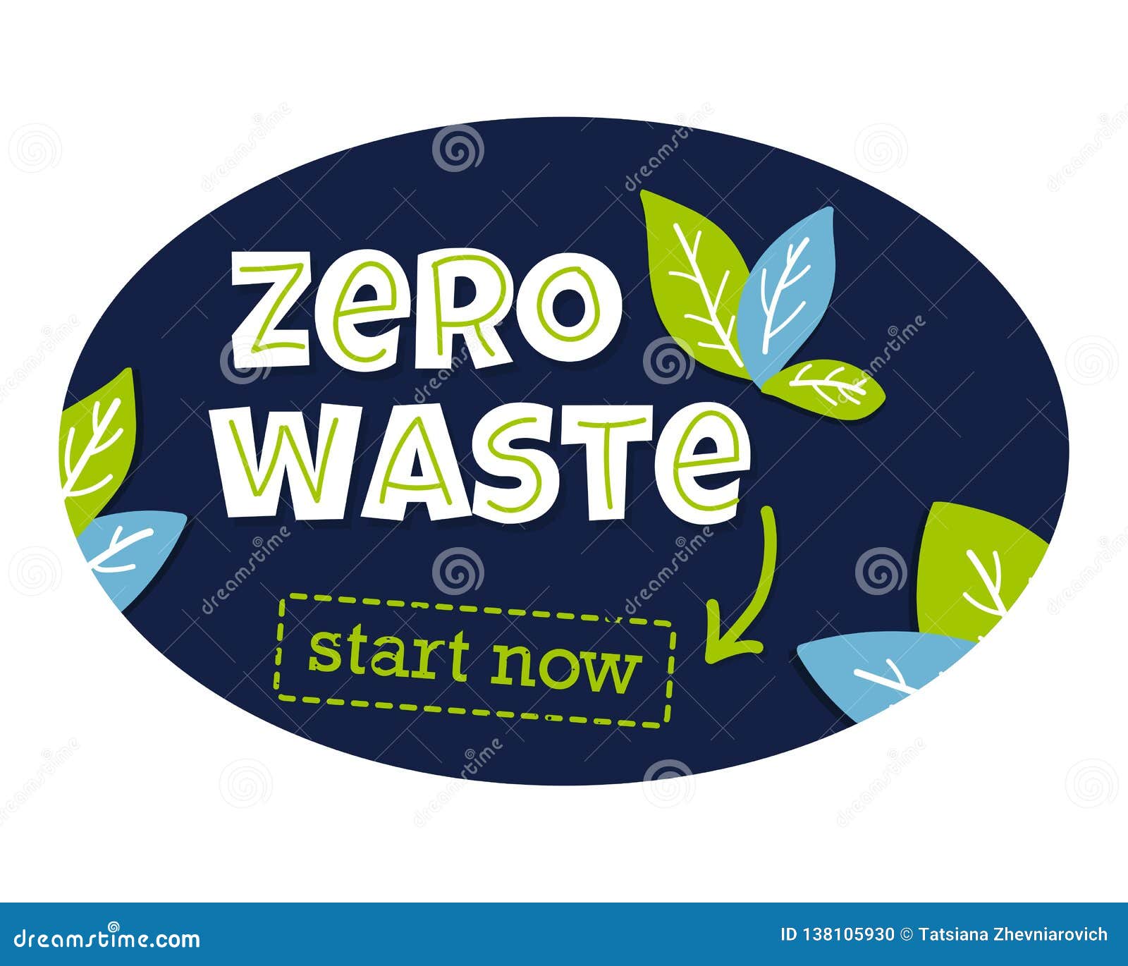 Vector Illustration with Words Zero Waste Start Now Stock Vector ...