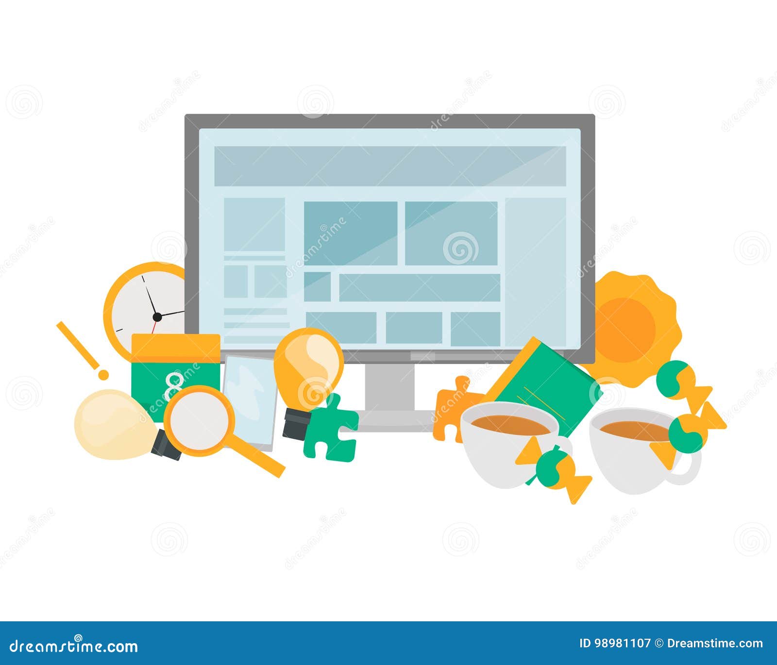 Vector Illustration Work and Rest. Stock Vector - Illustration of item ...