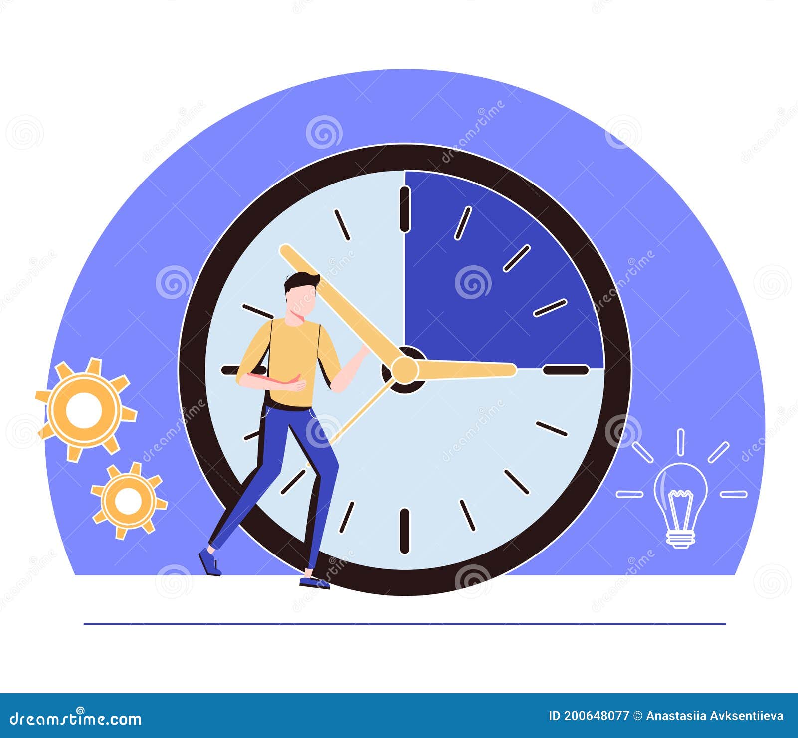 Vector Illustration, Work Time Management Concept, Quick Response ...