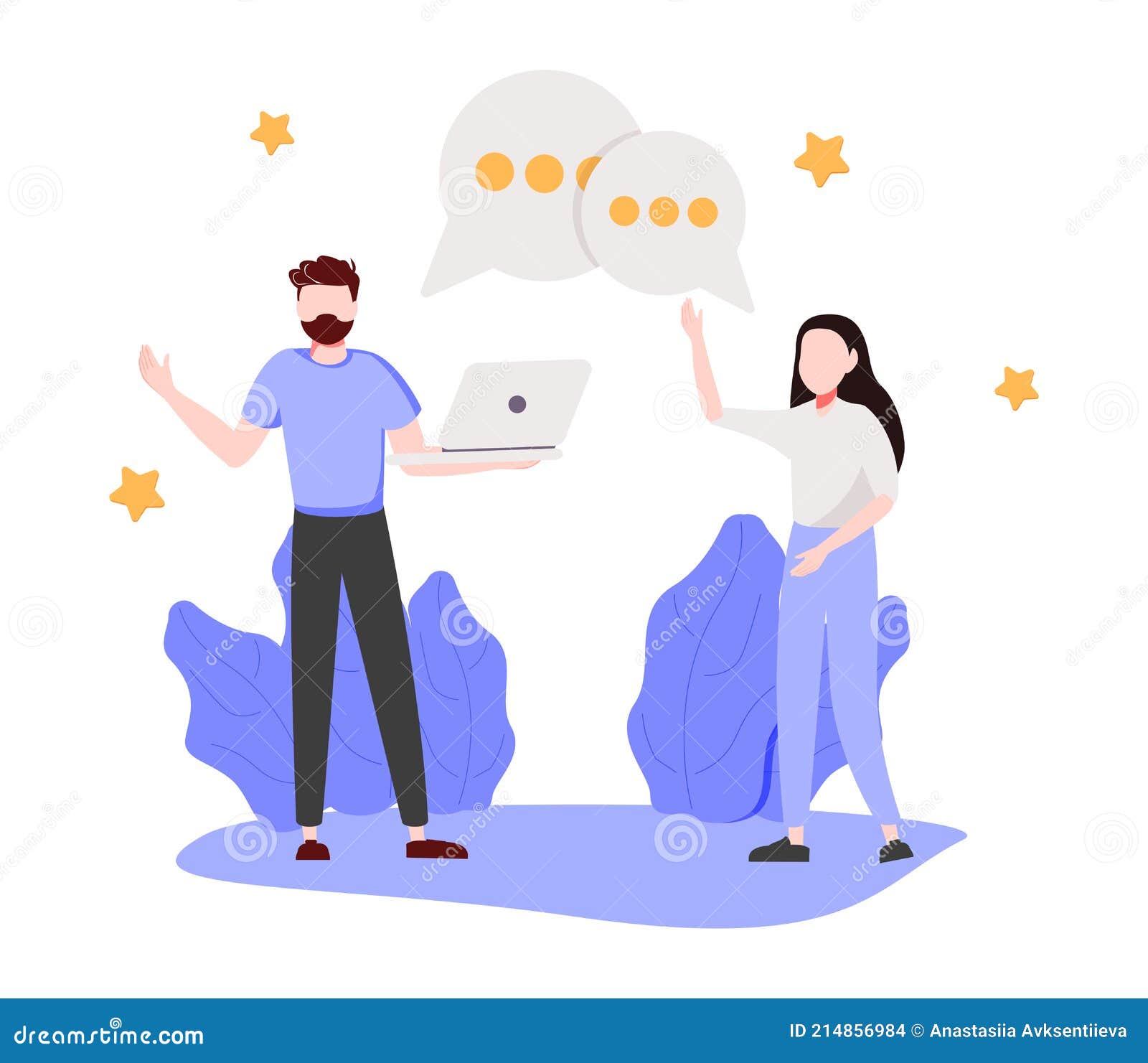 Vector Illustration, Workers are Standing, Vector Collective Thinking ...