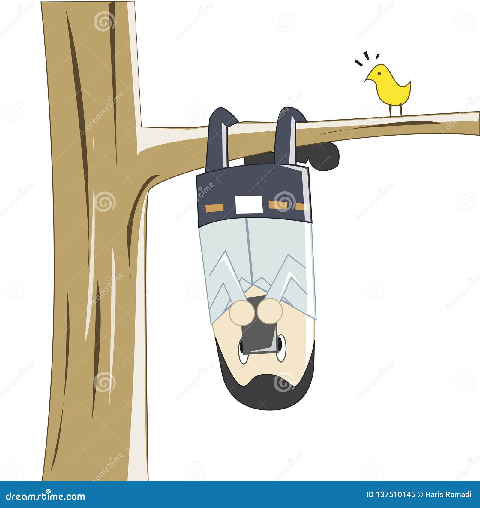 Vector Illustration of Working on a Tree Stock Vector - Illustration of ...