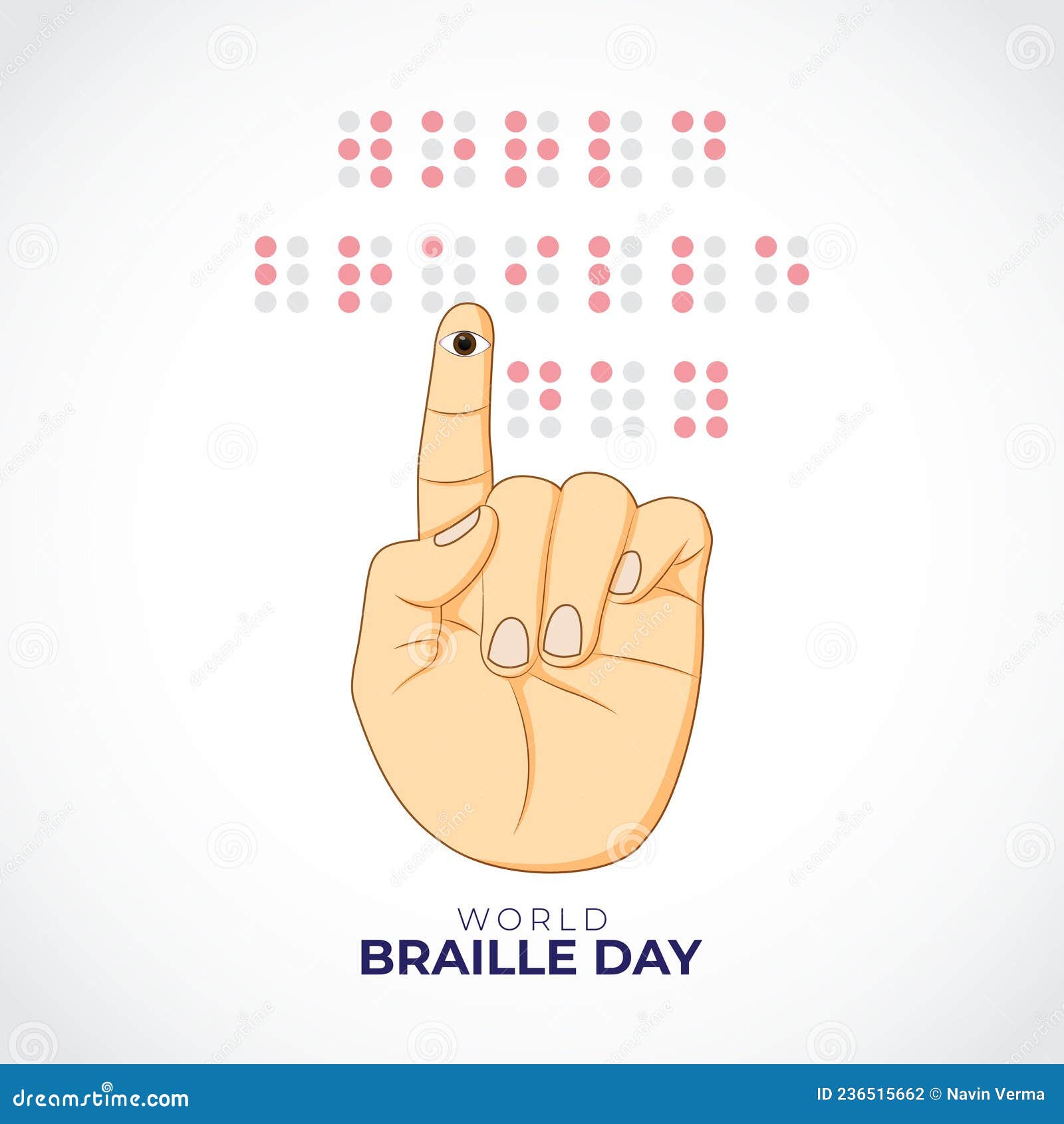 Louis Braille Inventor Of The Braille System Cartoon Vector ...
