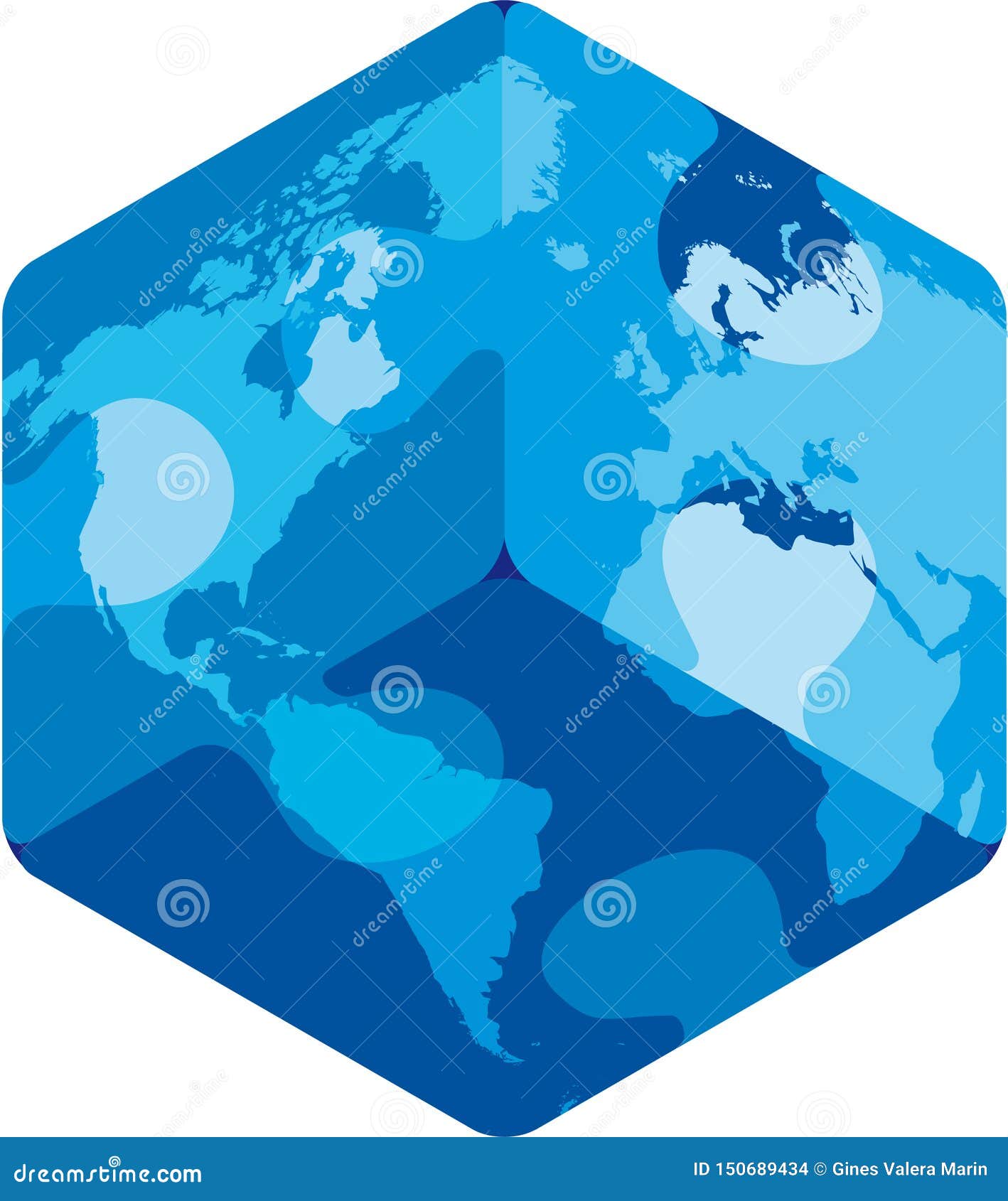 Cubic Planet Globe Earth Cube Stock Image | CartoonDealer.com #2935699